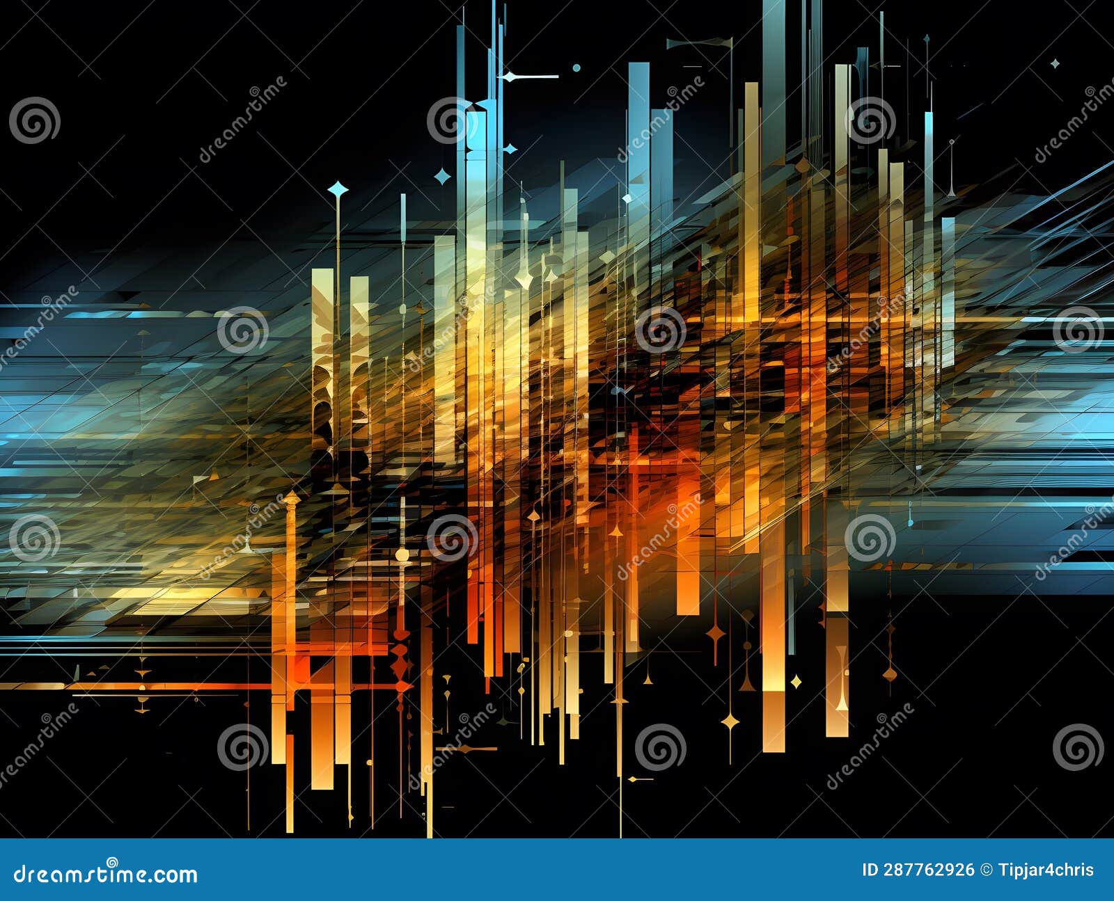 Analytics Matrix: Abstract Digital Background with Financial and AI ...