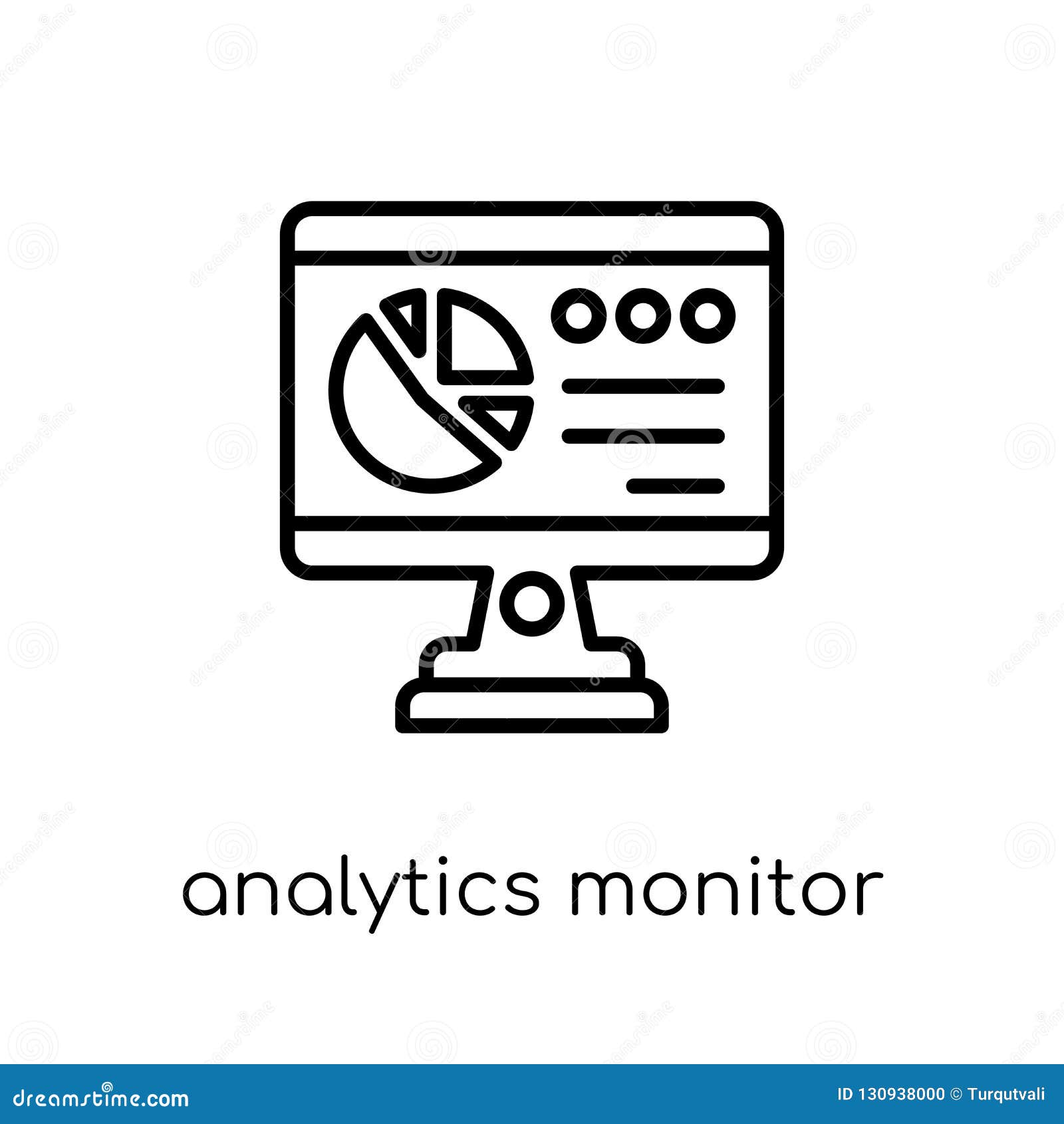 Analytics Monitor Icon. Trendy Modern Flat Linear Vector Analytics ...