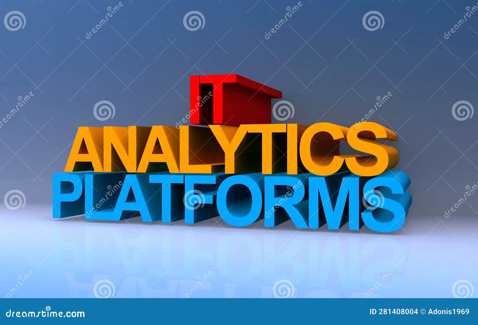 It Analytics Platforms on Blue Stock Illustration - Illustration of ...