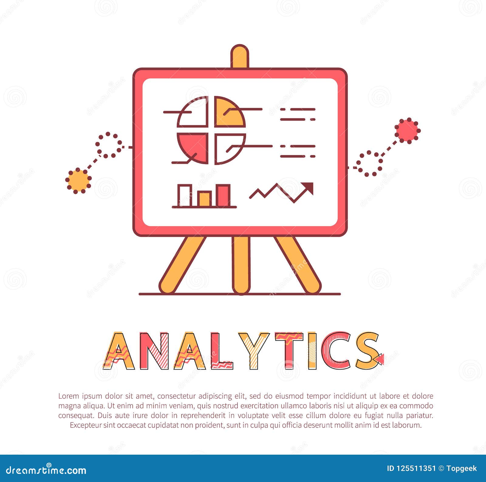 Analytics Poster and Text Vector Illustration Stock Vector ...
