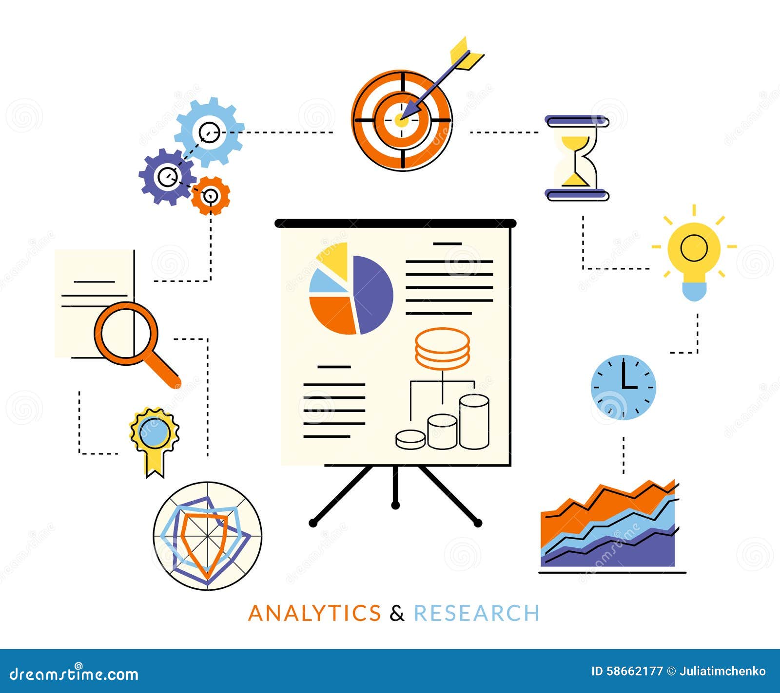 Analytics process stock vector. Illustration of infographic - 58662177