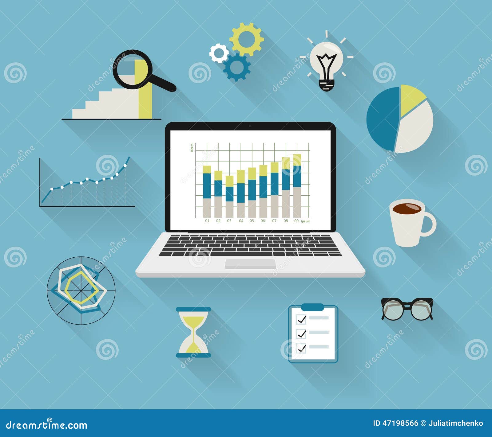Analytics process stock vector. Illustration of infographic - 47198566