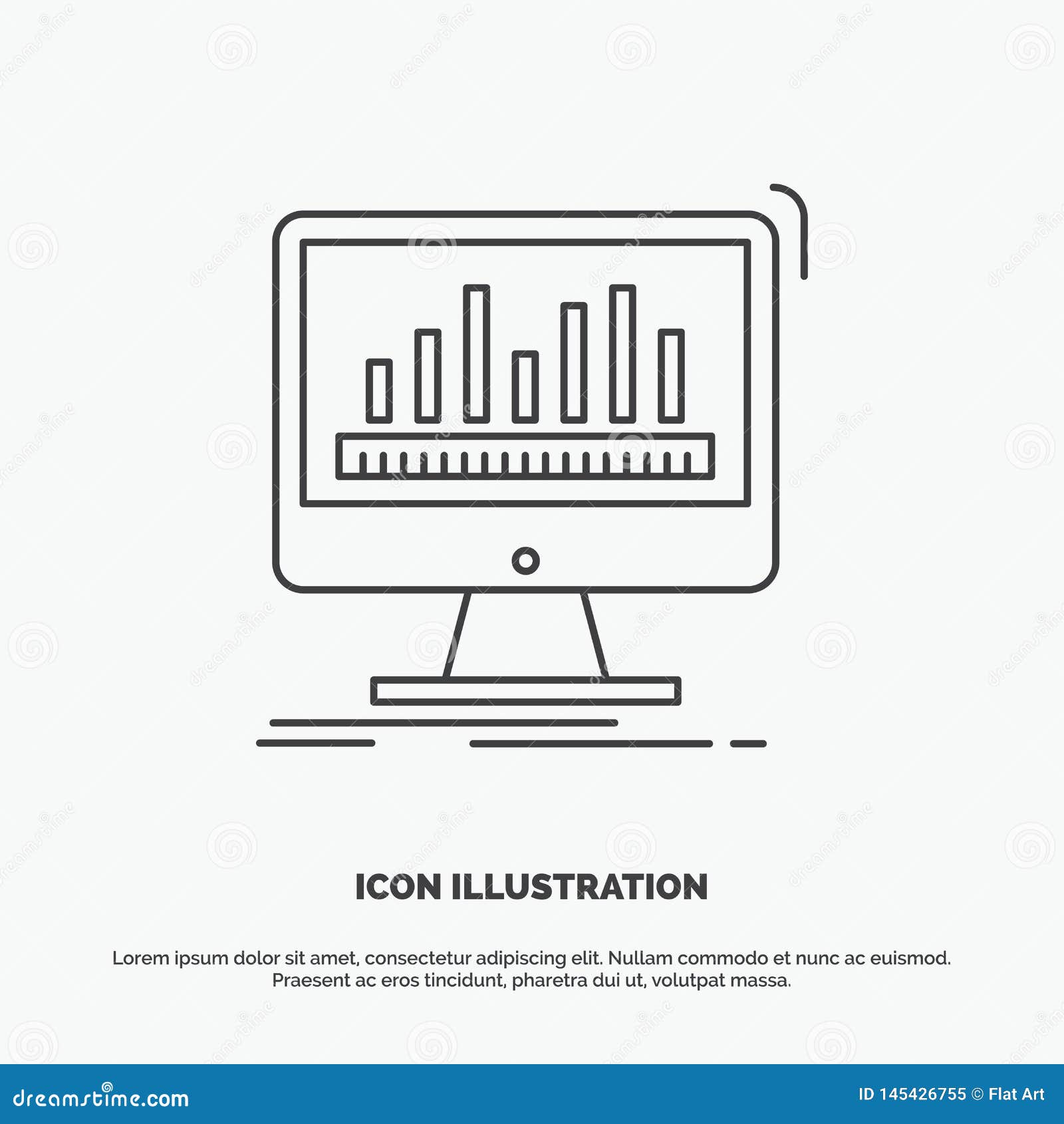 Analytics Processing Dashboard Data Stats Icon Line Vector Gray Symbol For Ui And Ux