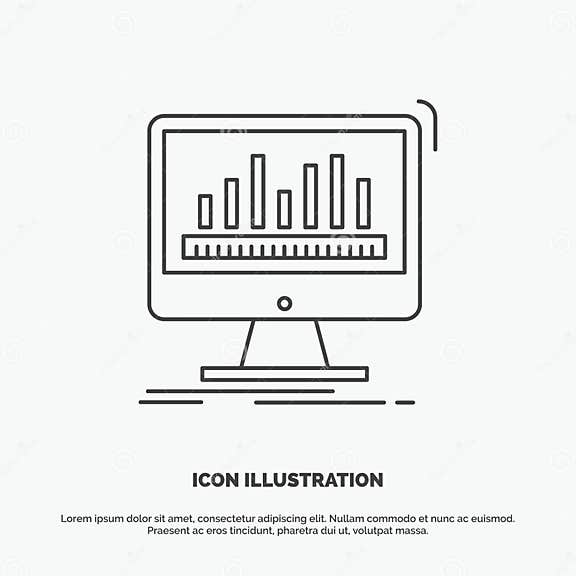 Analytics Processing Dashboard Data Stats Icon Line Vector Gray Symbol For Ui And Ux