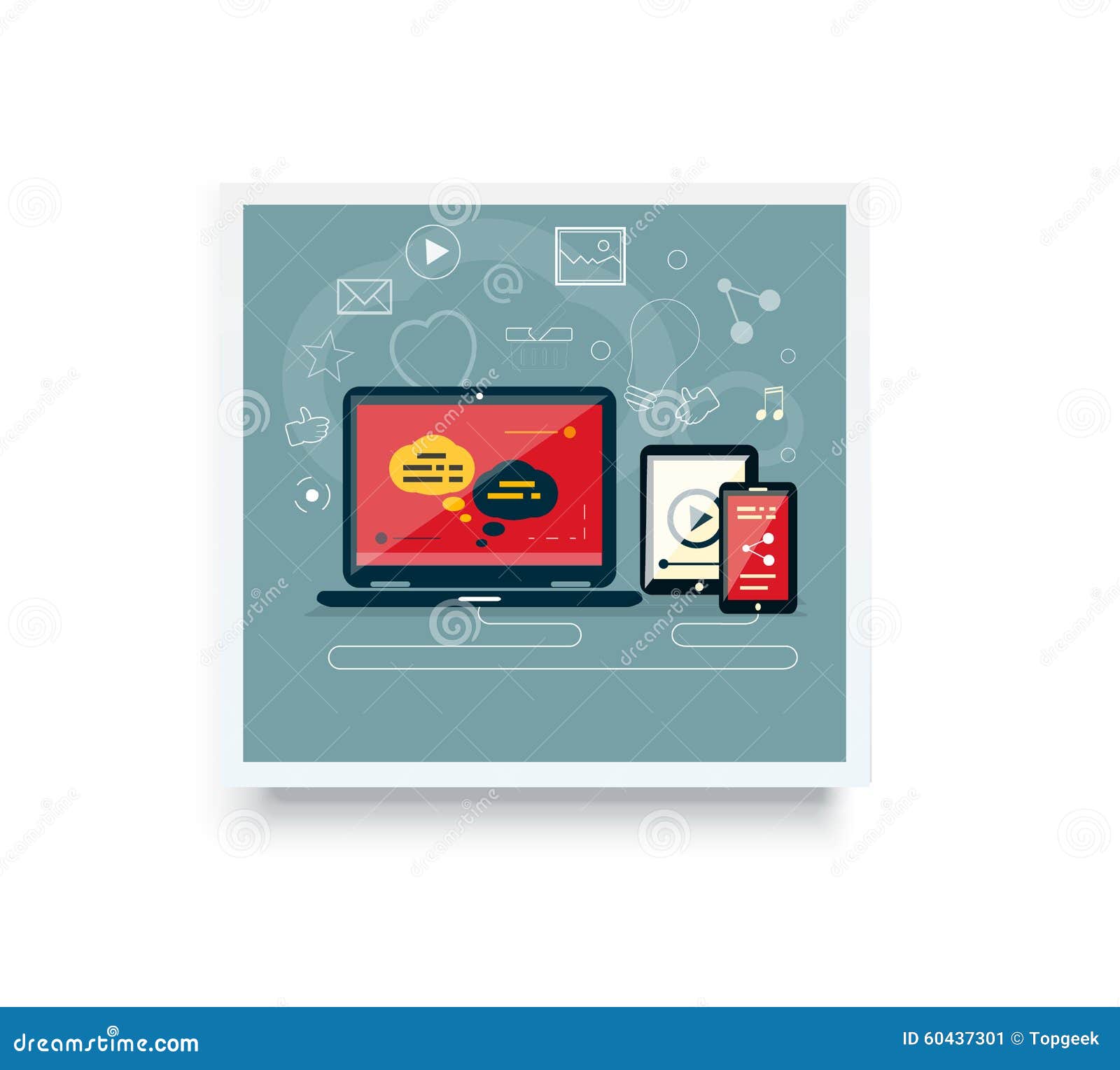 Analytics and Programming Vector. Web Application Stock Vector - Illustration of mail, cell ...