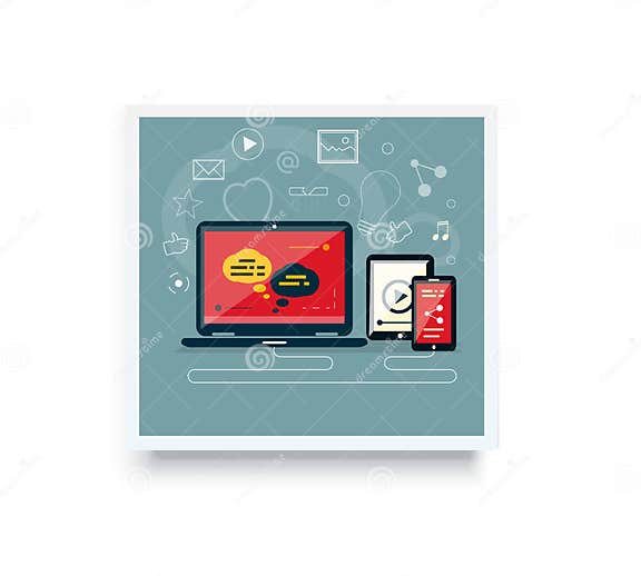 Analytics and Programming Vector. Web Application Stock Vector - Illustration of mail, cell ...