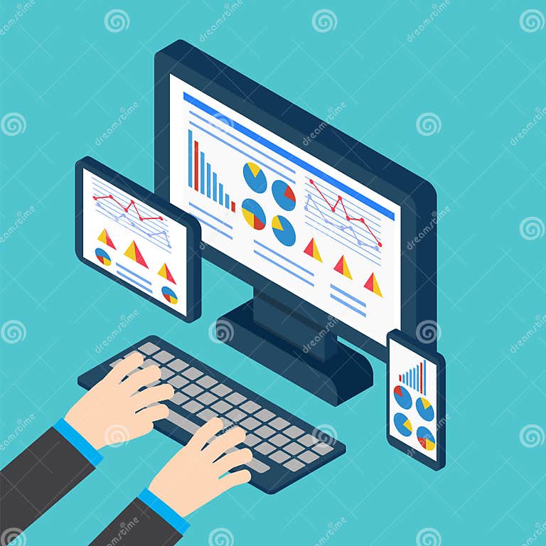 Analytics and Programming Vector. Web Application Optimization Stock Vector - Illustration of ...
