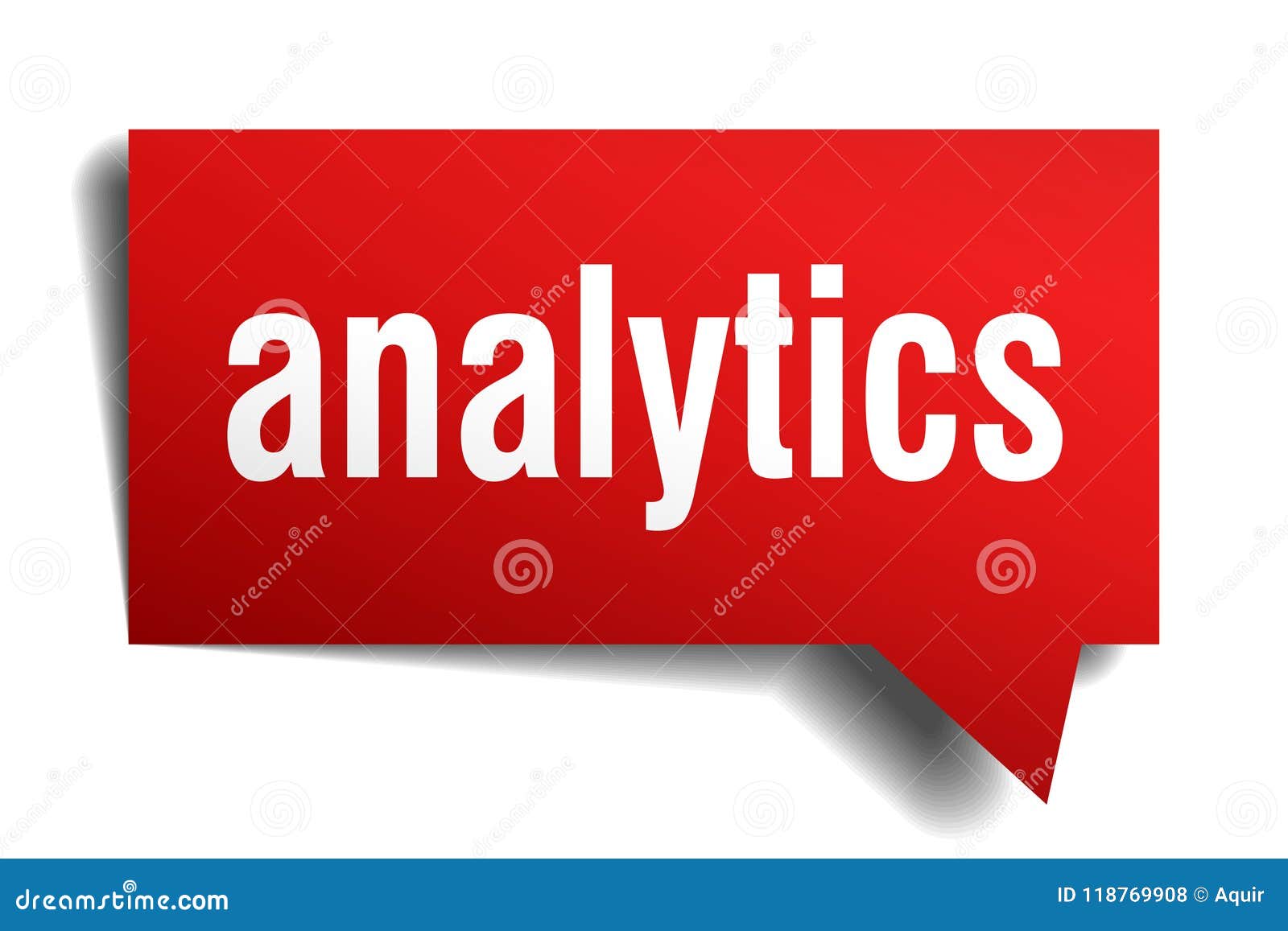 Analytics Red 3d Speech Bubble Stock Vector - Illustration of peel ...