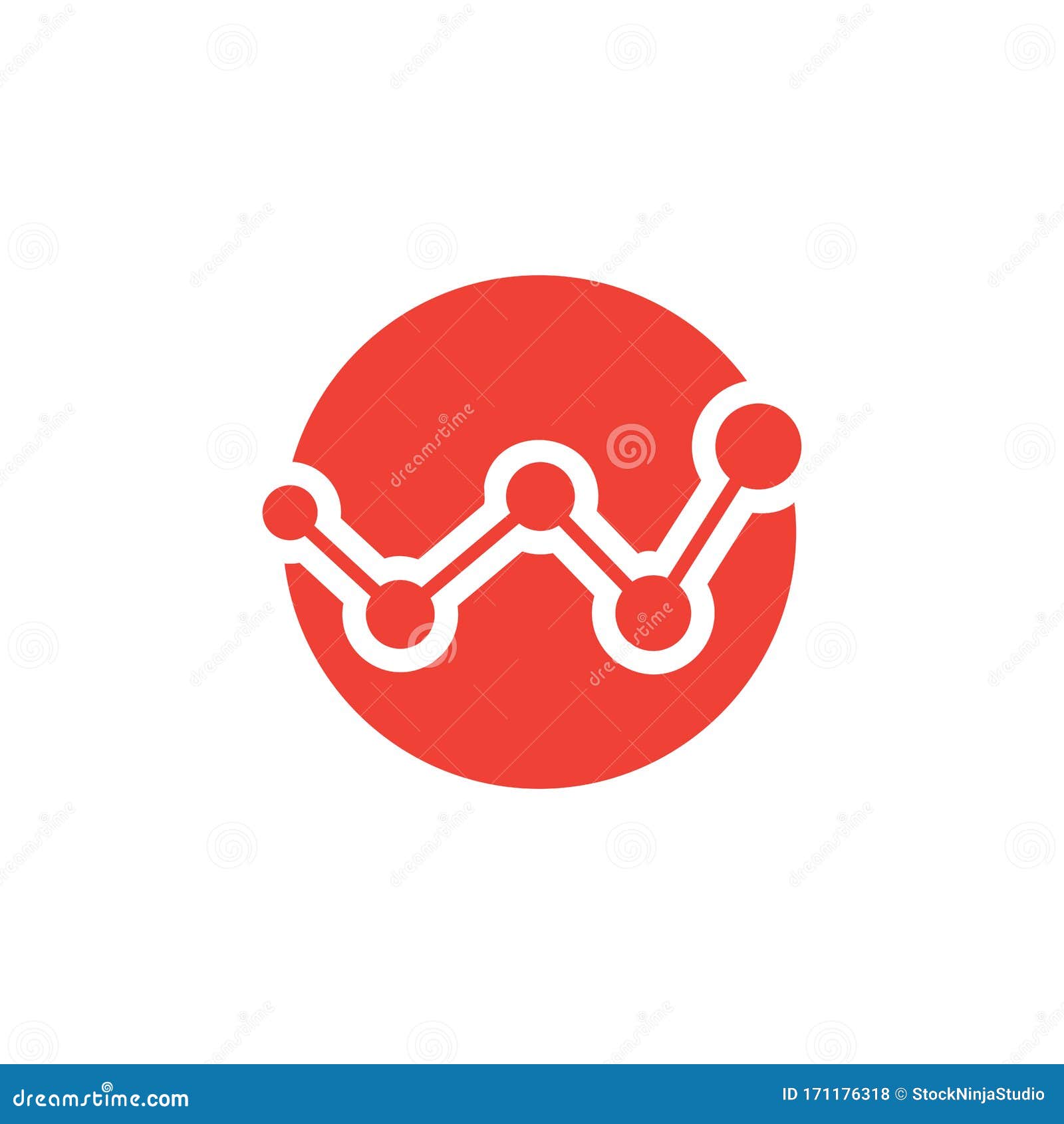 Analytics Red Icon on White Background. Red Flat Style Vector ...