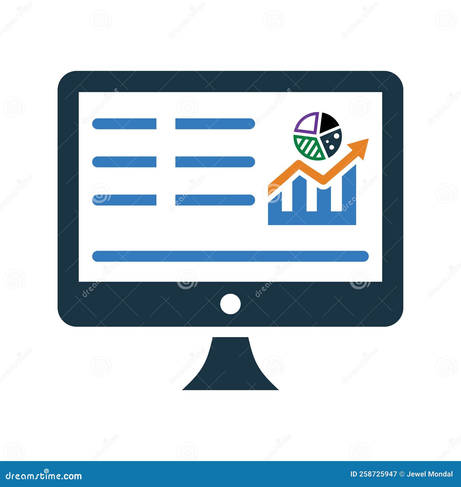 Analytics, Report Icon. Simple Vector Design Stock Illustration ...