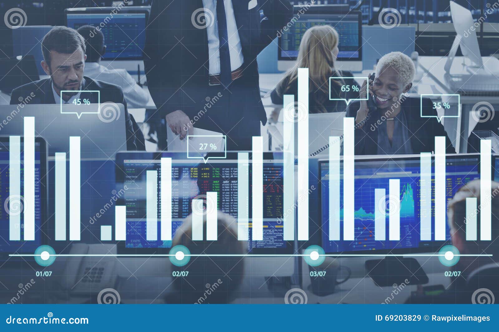 Analytics Report Status Information Analysis Chart Graph Concept Stock ...