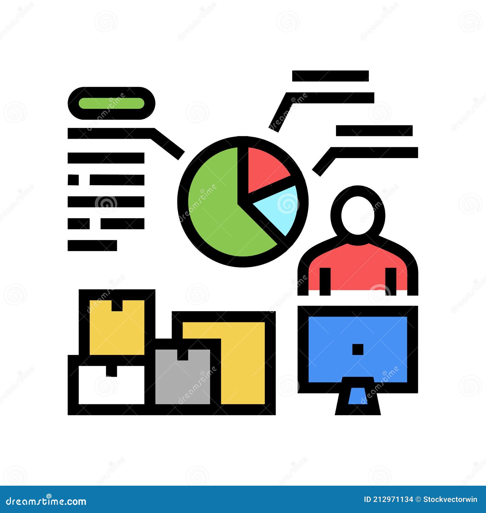 Analytics Shipment Logistics Color Icon Vector Illustration Stock ...