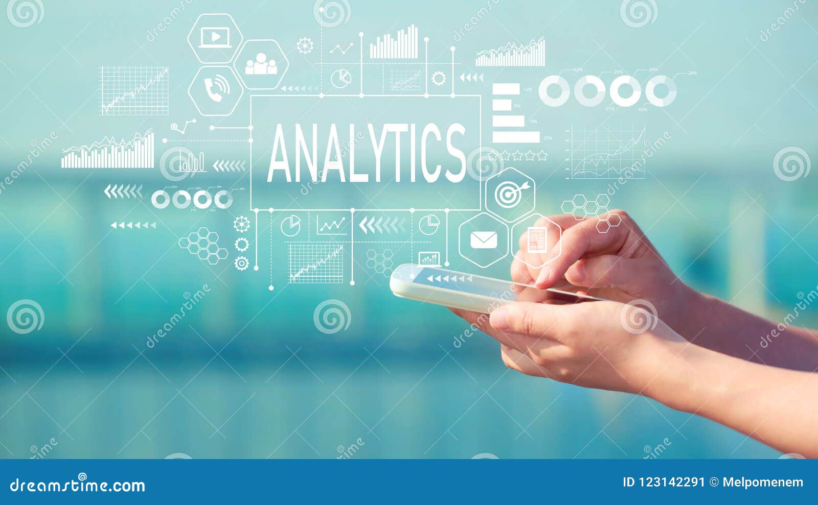 Analytics with smartphone stock image. Image of market - 123142291