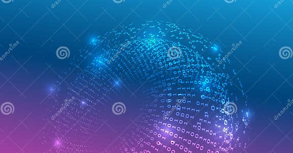 Analytics, Sorting, Structuring, Transferring Information. Blue Background with Data Flow ...