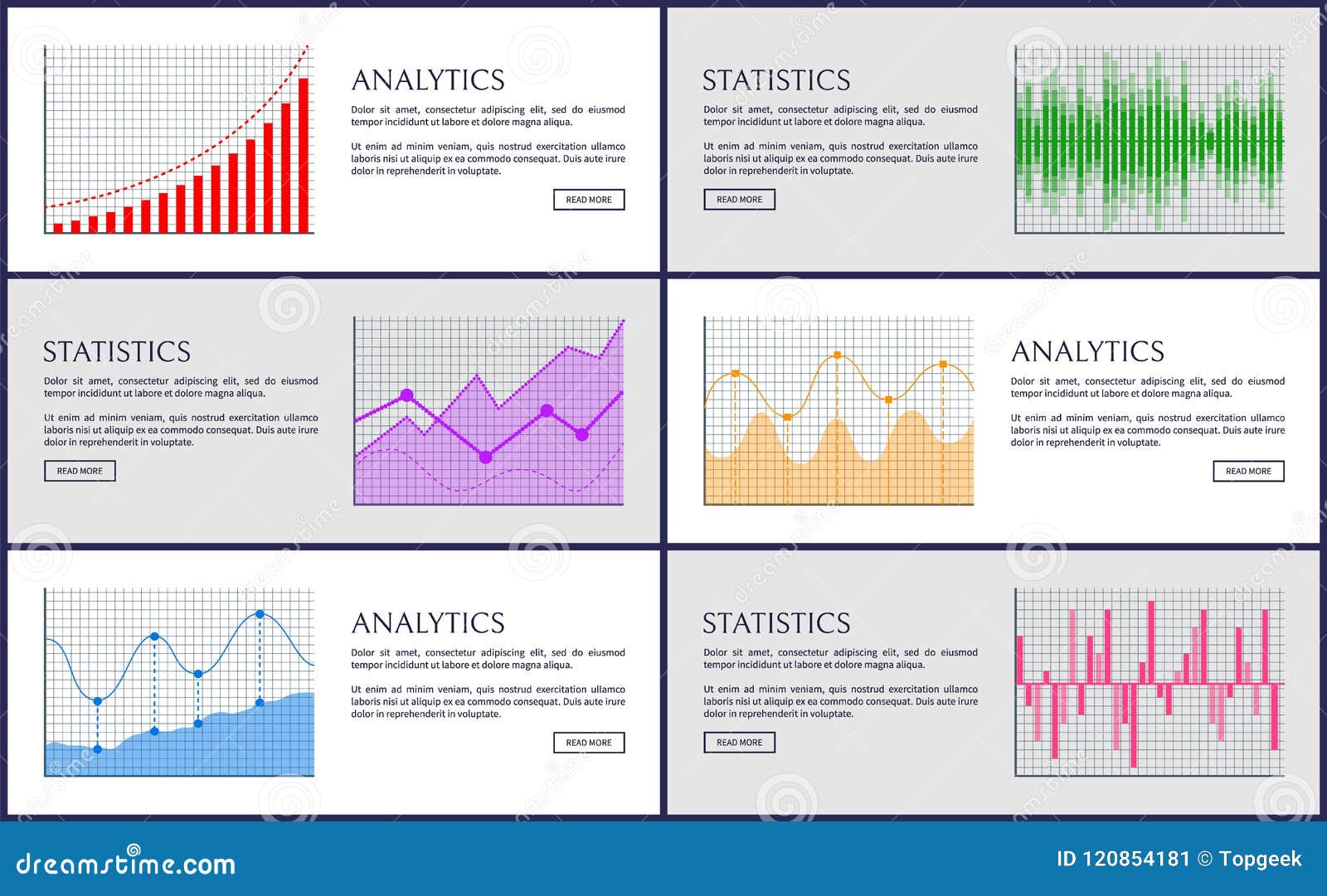 Analytics and Statistics, Color Charts Collection Stock Vector ...
