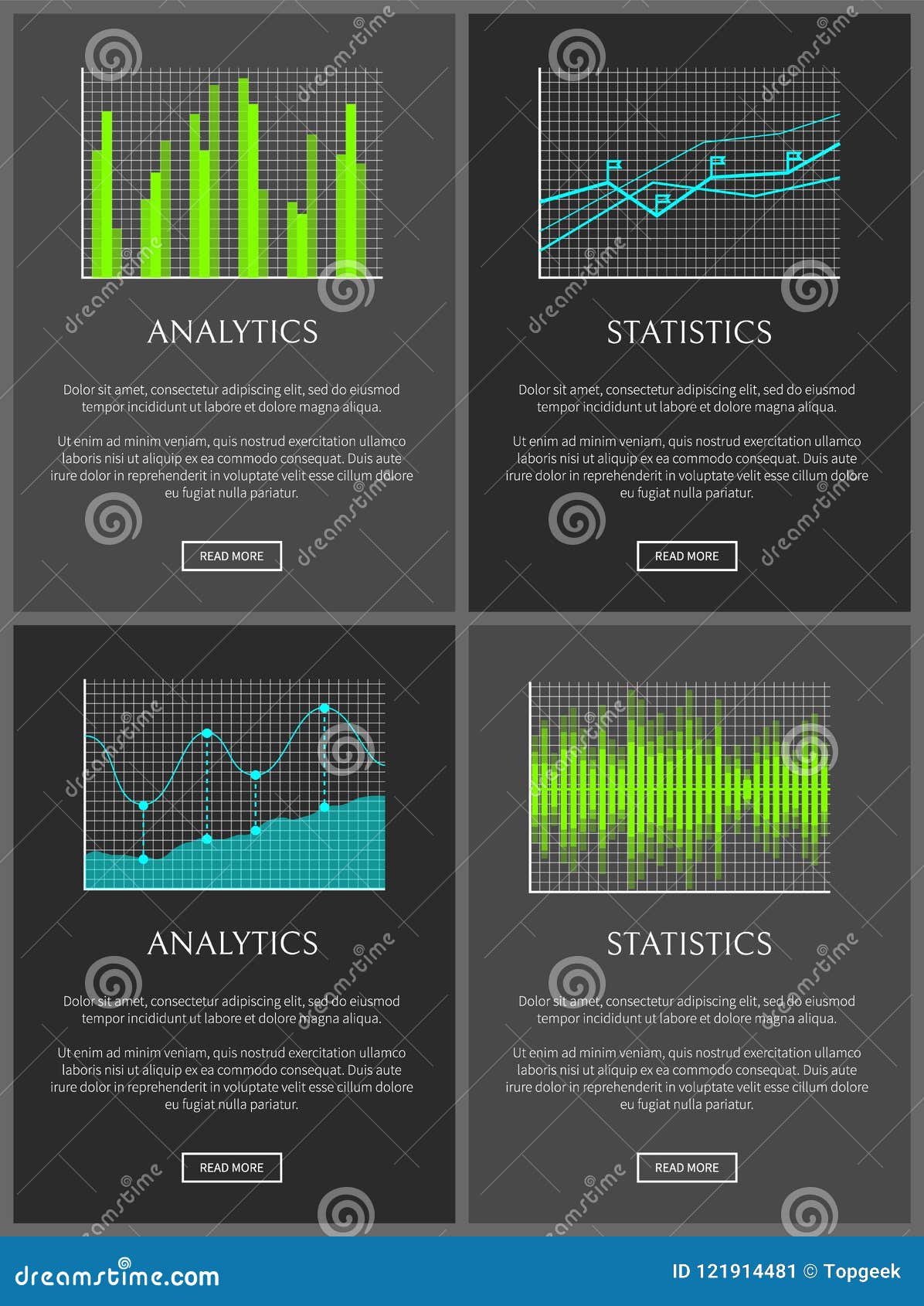 Analytics and Statistics Data Chart Representation Stock Vector ...