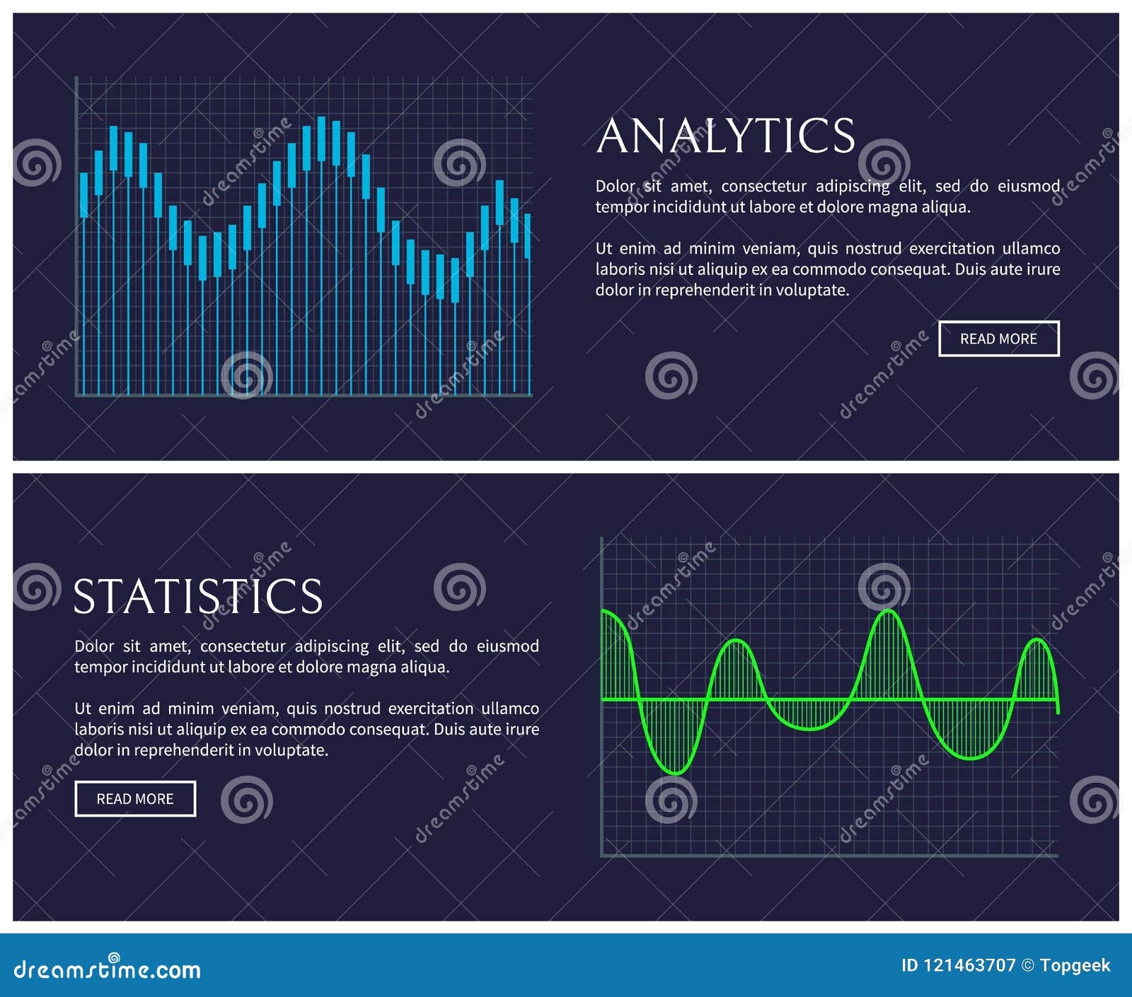 Analytics and Statistics Data Shown in Graphics Stock Vector ...