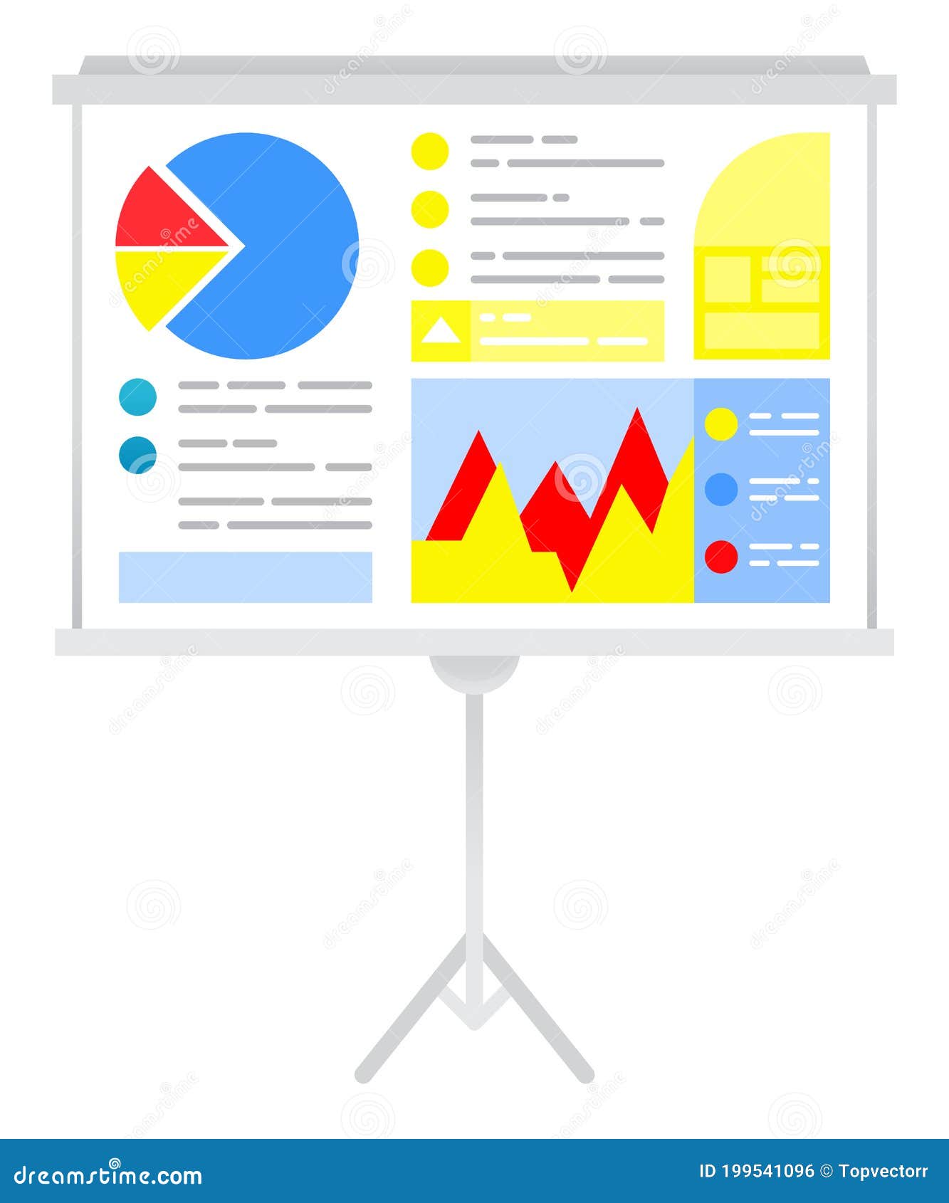 Analytics and Statistics Diagram, Graphic on Board Stock Vector ...