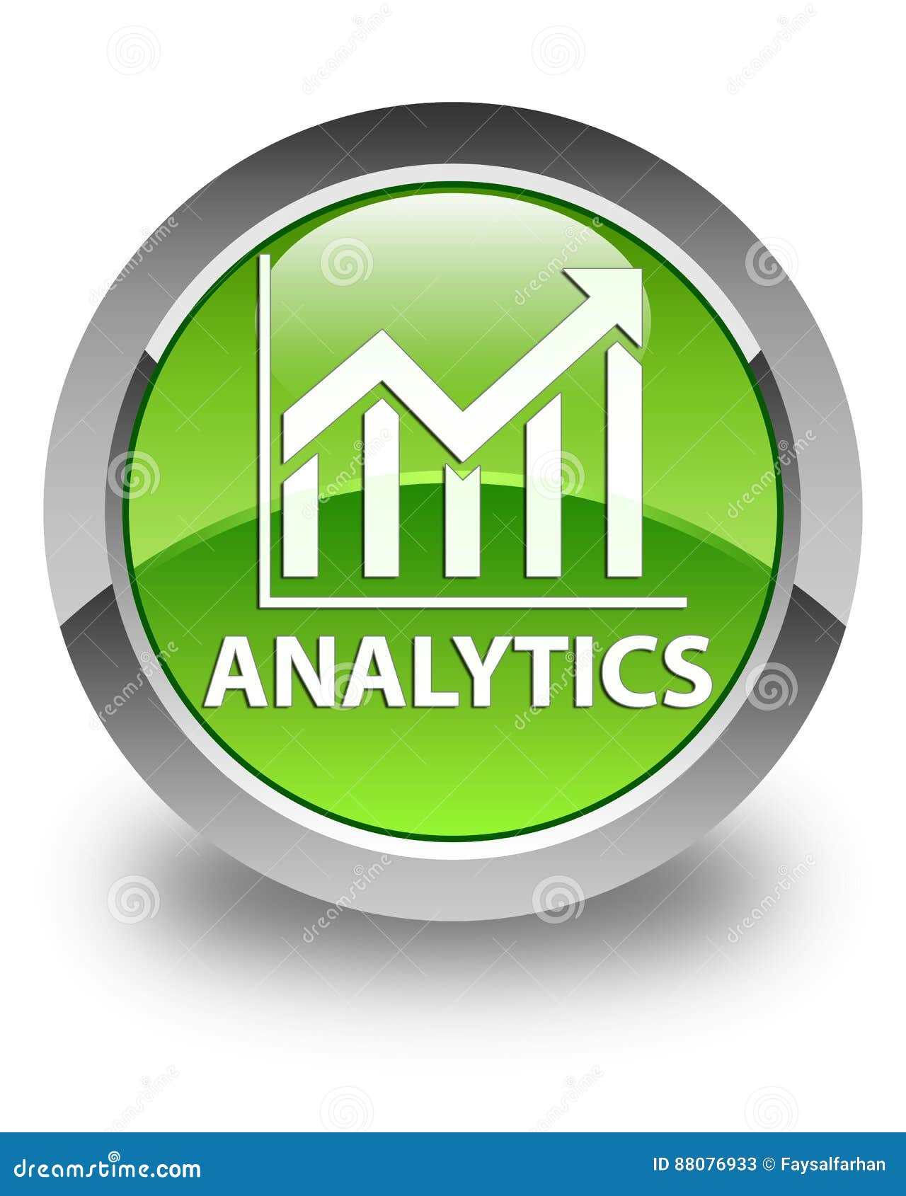 Analytics (statistics Icon) Glossy Green Round Button Stock ...