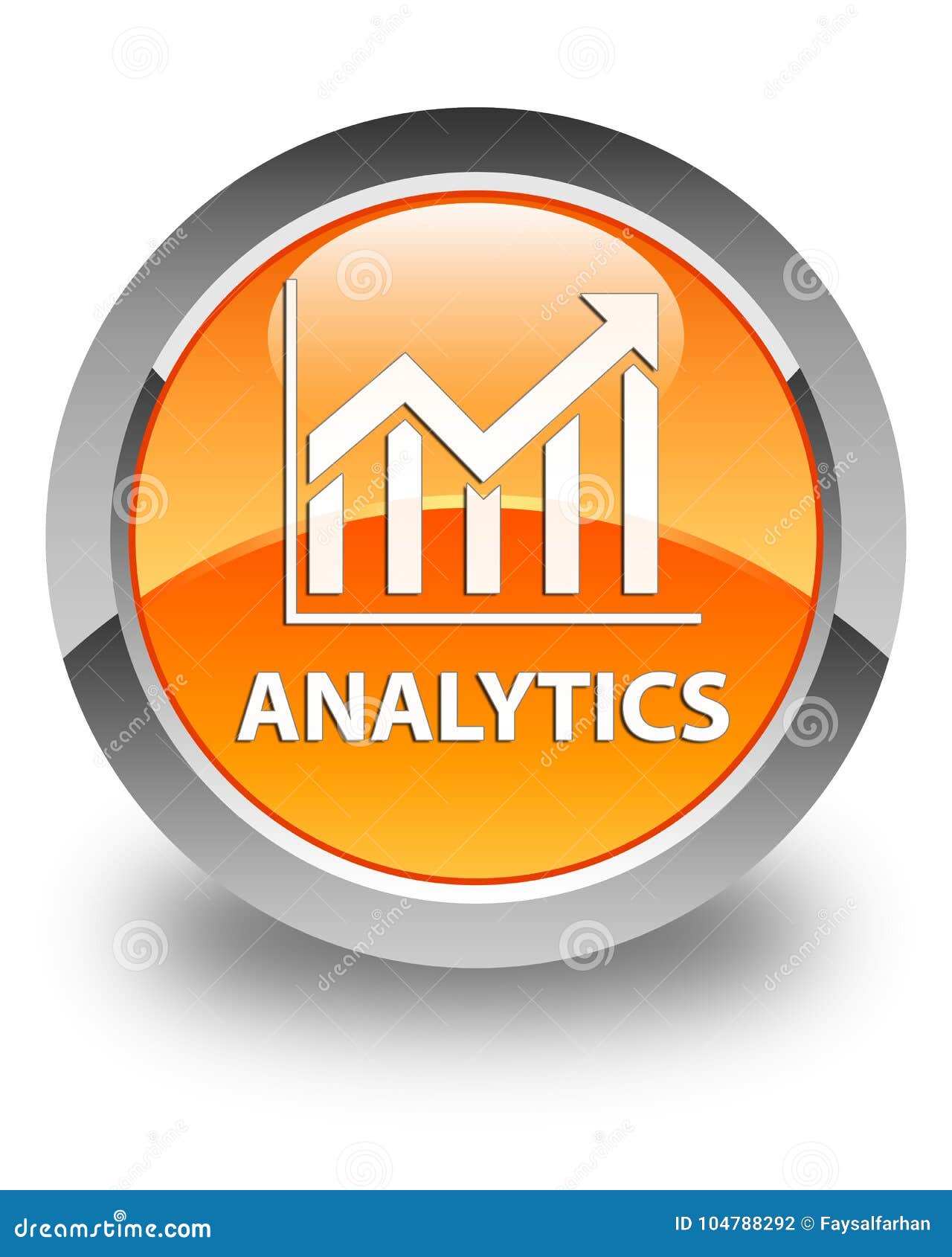 Analytics (statistics Icon) Glossy Orange Round Button Stock ...