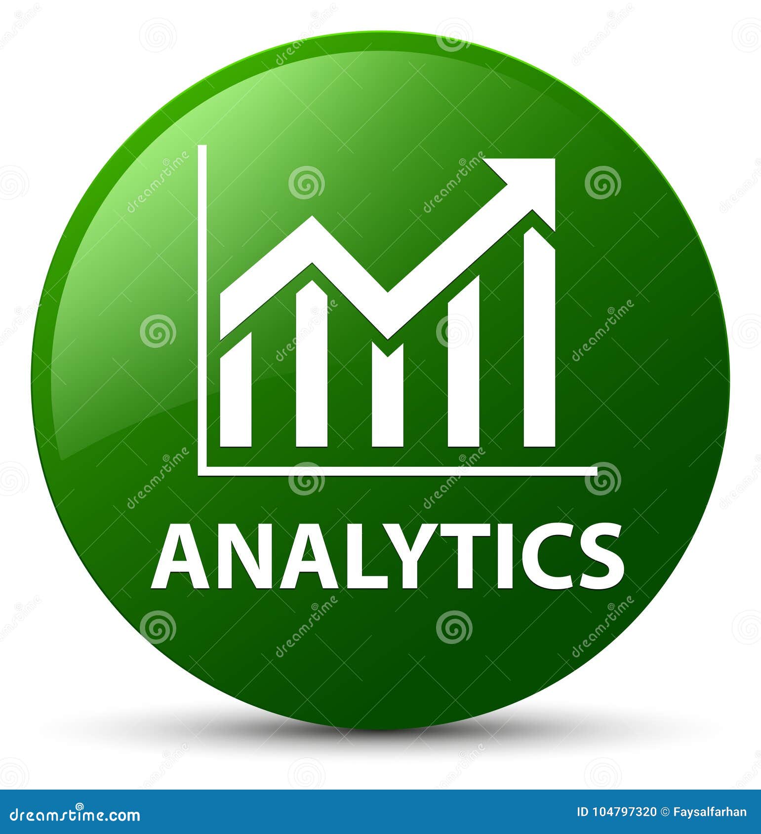 Analytics (statistics Icon) Green Round Button Stock Illustration ...