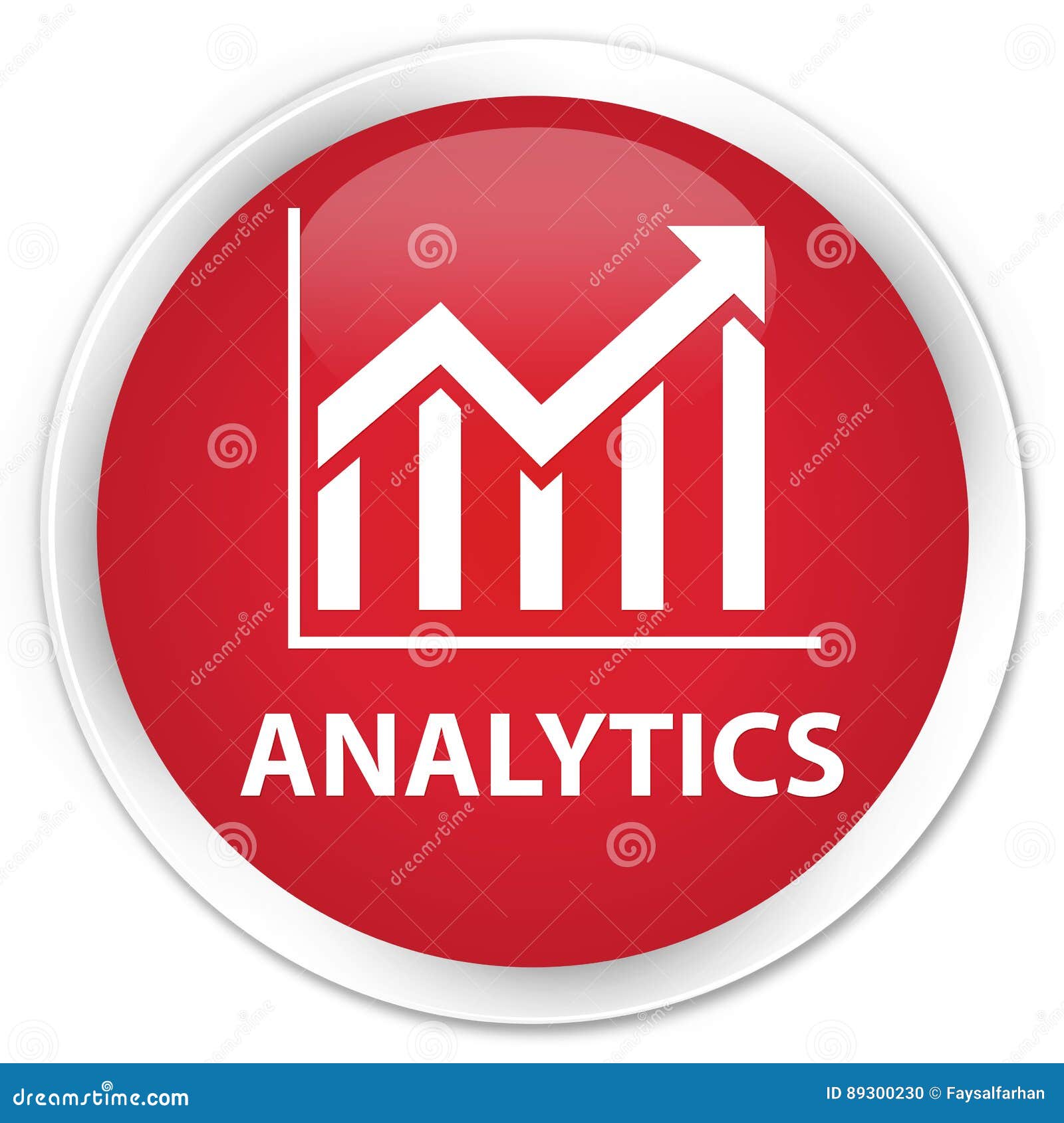 Analytics (statistics Icon) Premium Red Round Button Stock Illustration ...