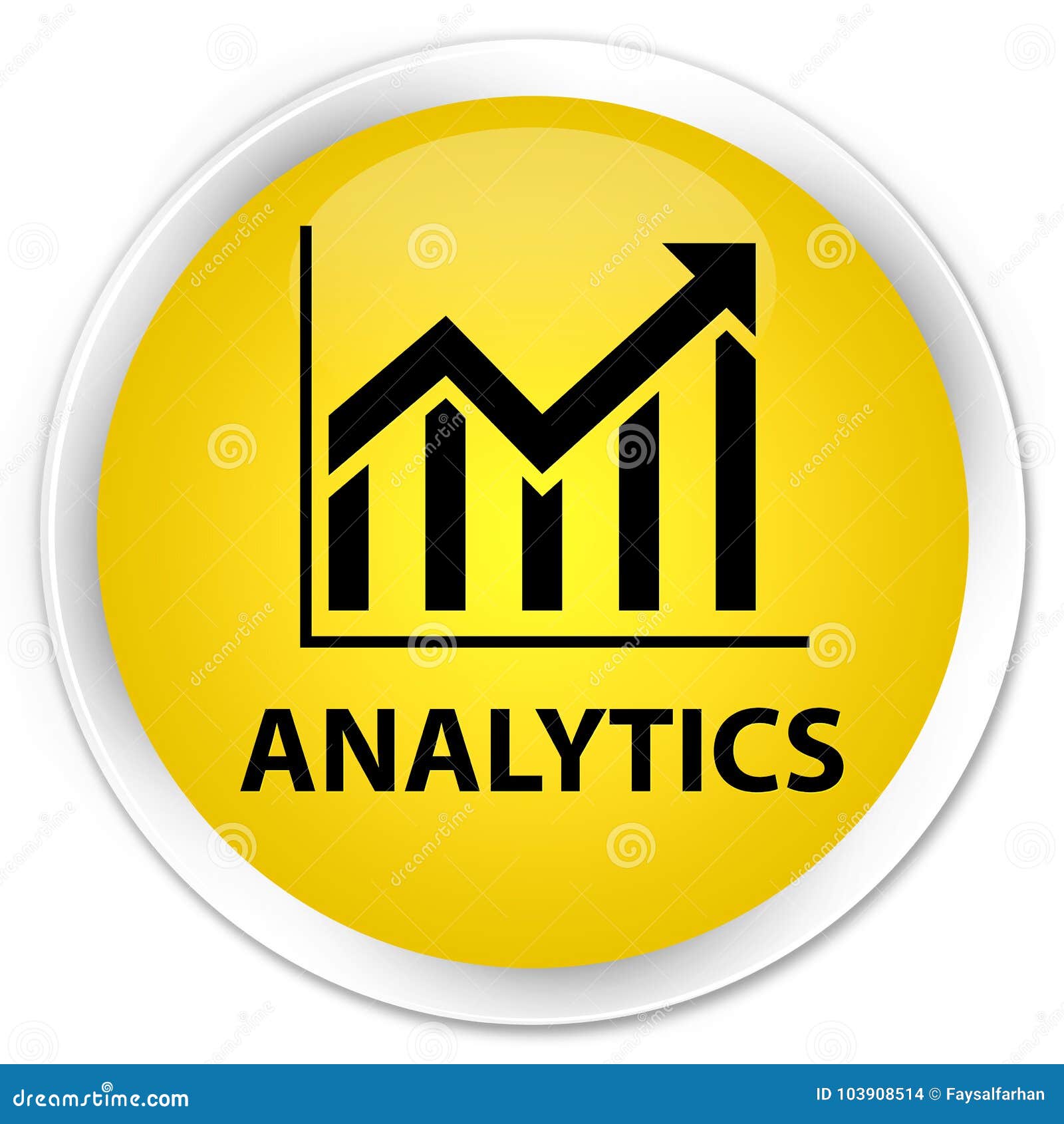 Analytics (statistics Icon) Premium Yellow Round Button Stock ...