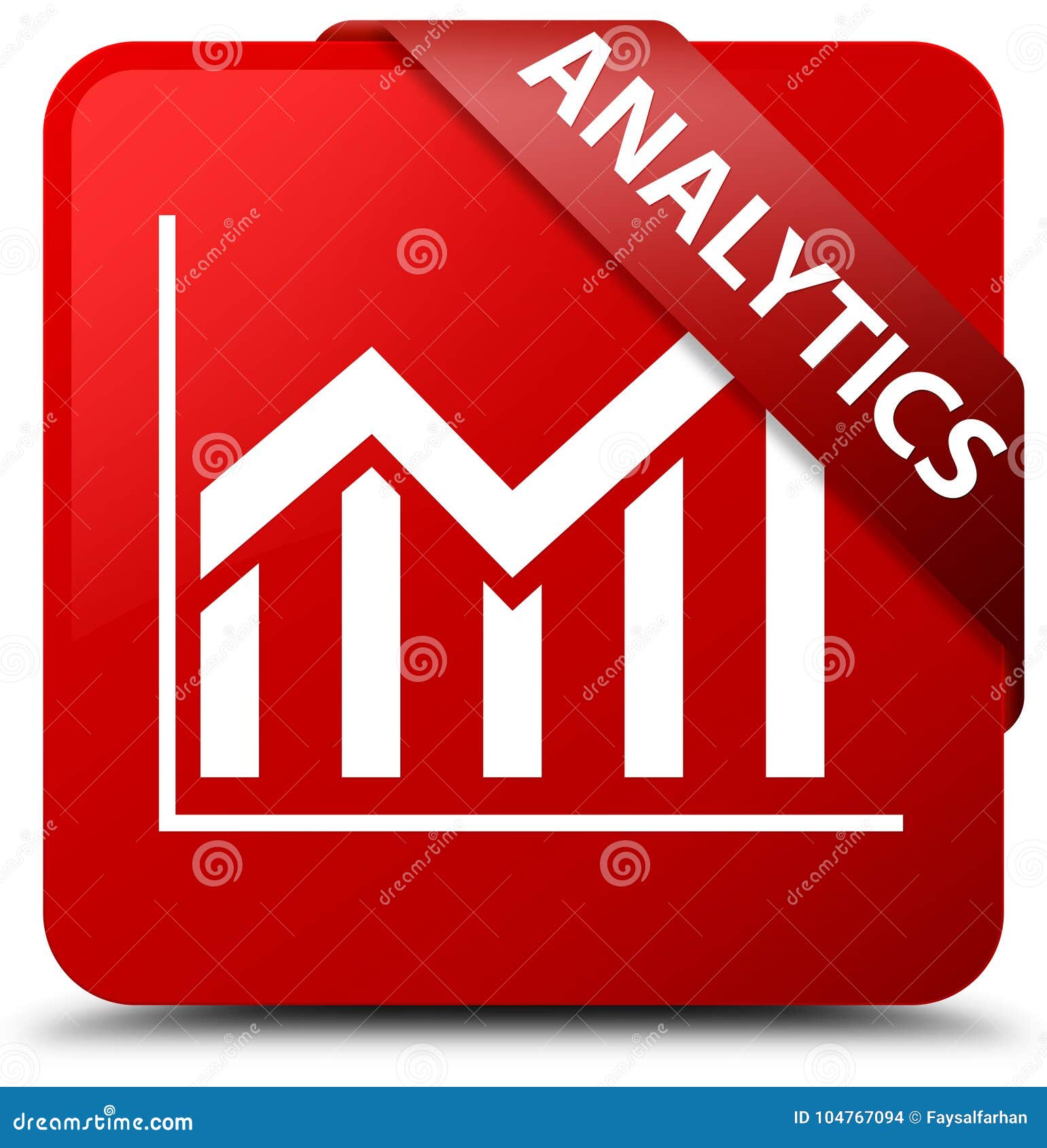 Analytics (statistics Icon) Red Square Button Red Ribbon in Corn Stock ...