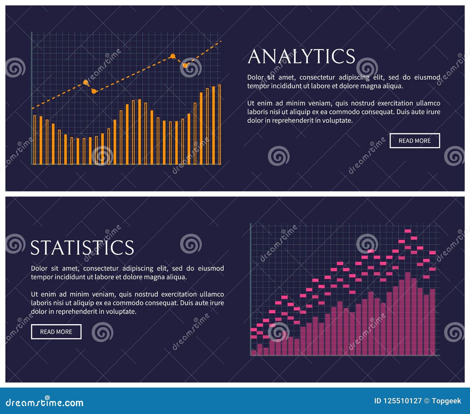 Statistics Blue Collection Vector Illustration Stock Vector ...