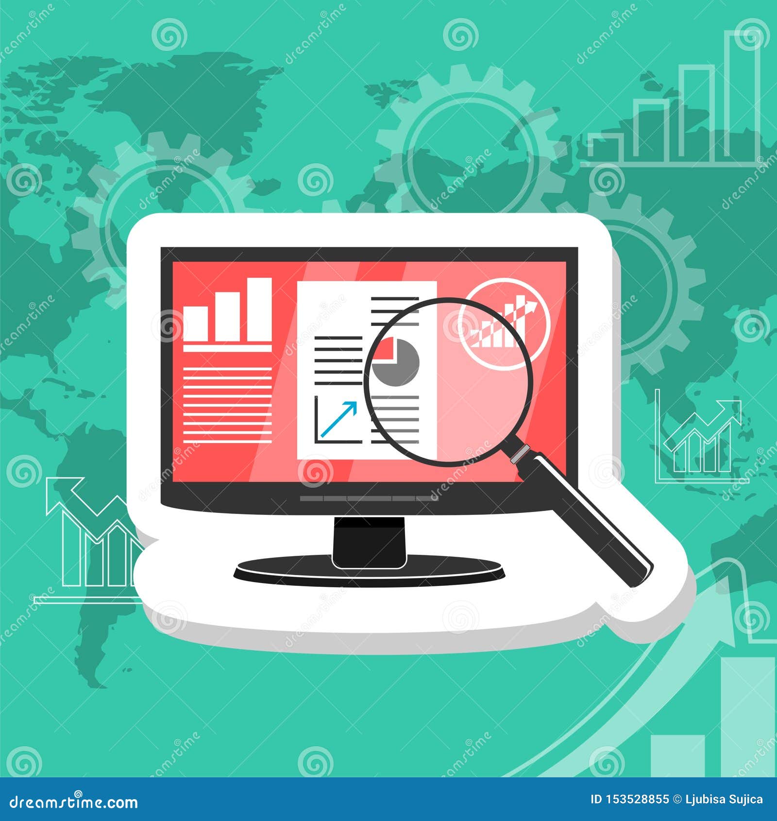 Analytics Sticker. Analytics Icon Trendy Stock Illustration ...