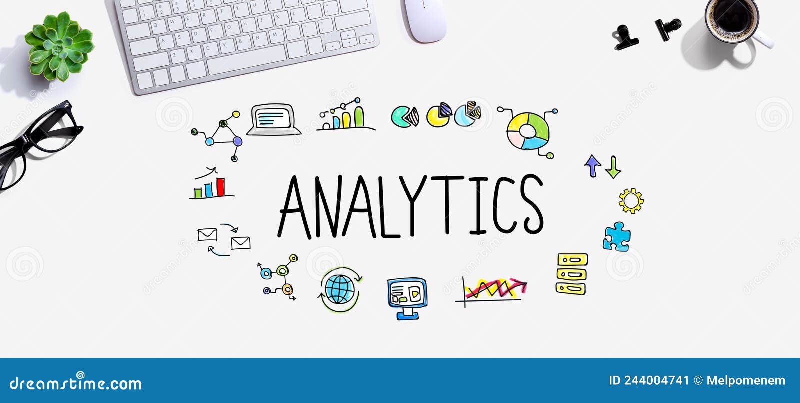 Analytics Theme with a Computer Keyboard Stock Image - Image of mouse ...