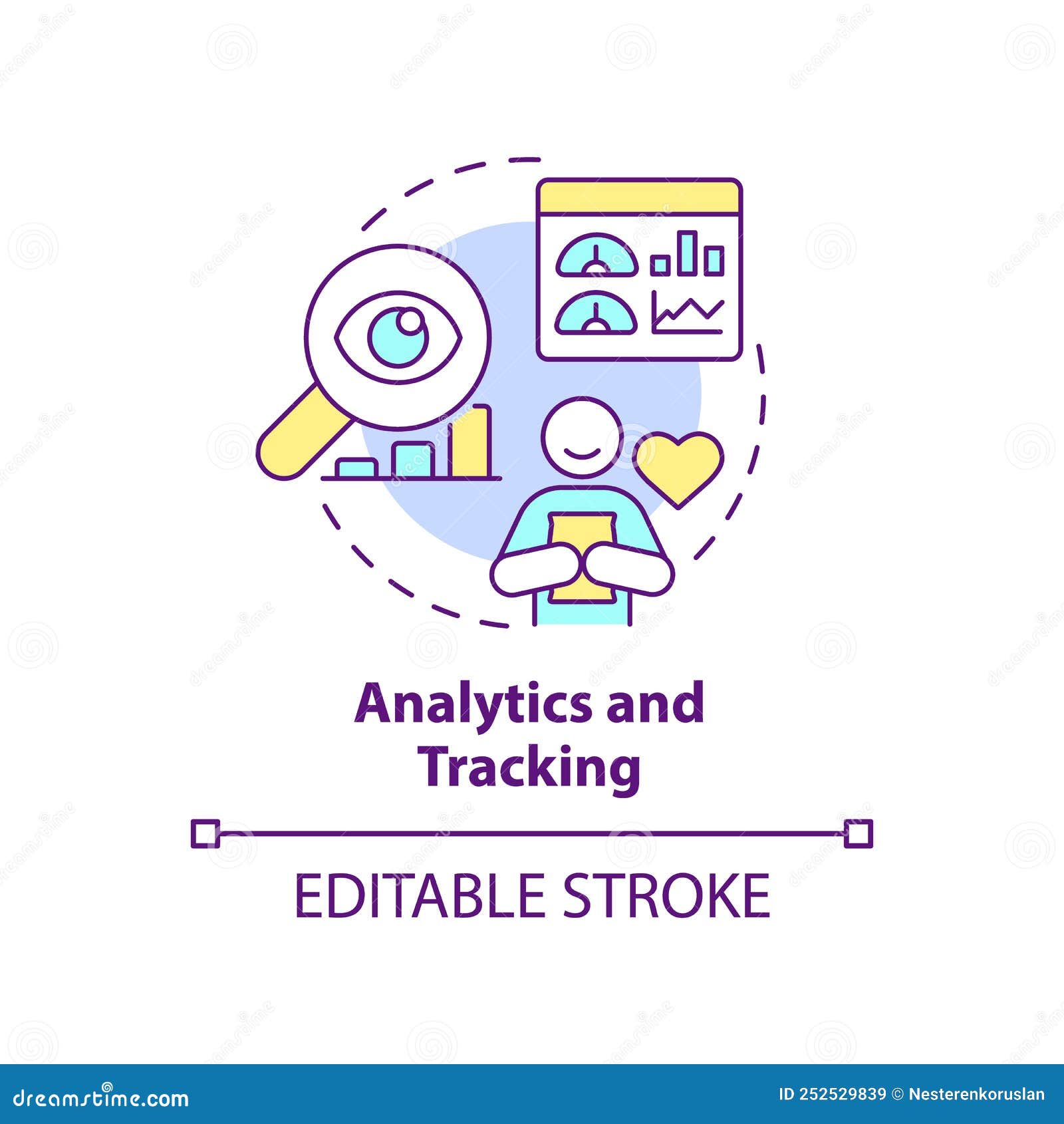 Analytics and Tracking Concept Icon Stock Vector - Illustration of ...