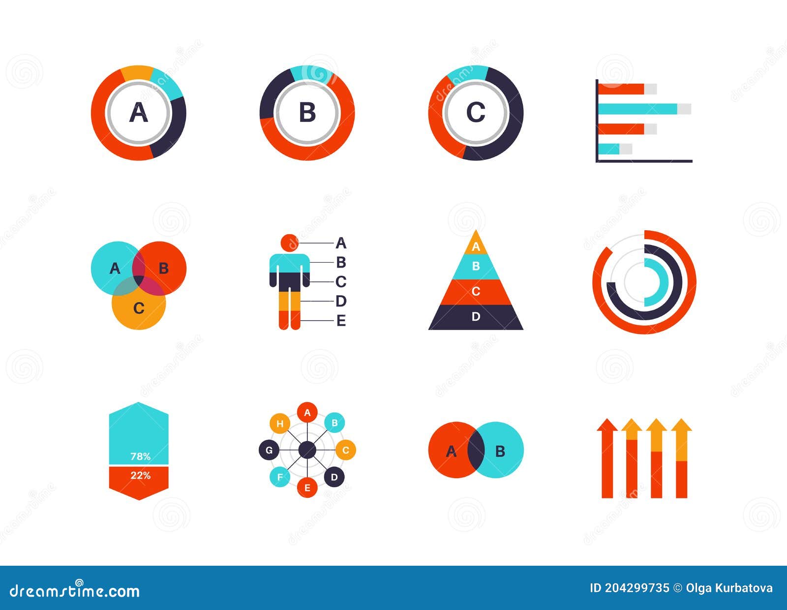 Analytics Workflow Visualization. Timeline and Flowchart Infographic ...