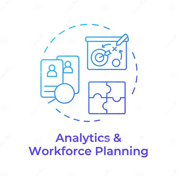 Analytics and Workforce Planning Blue Gradient Concept Icon Stock ...