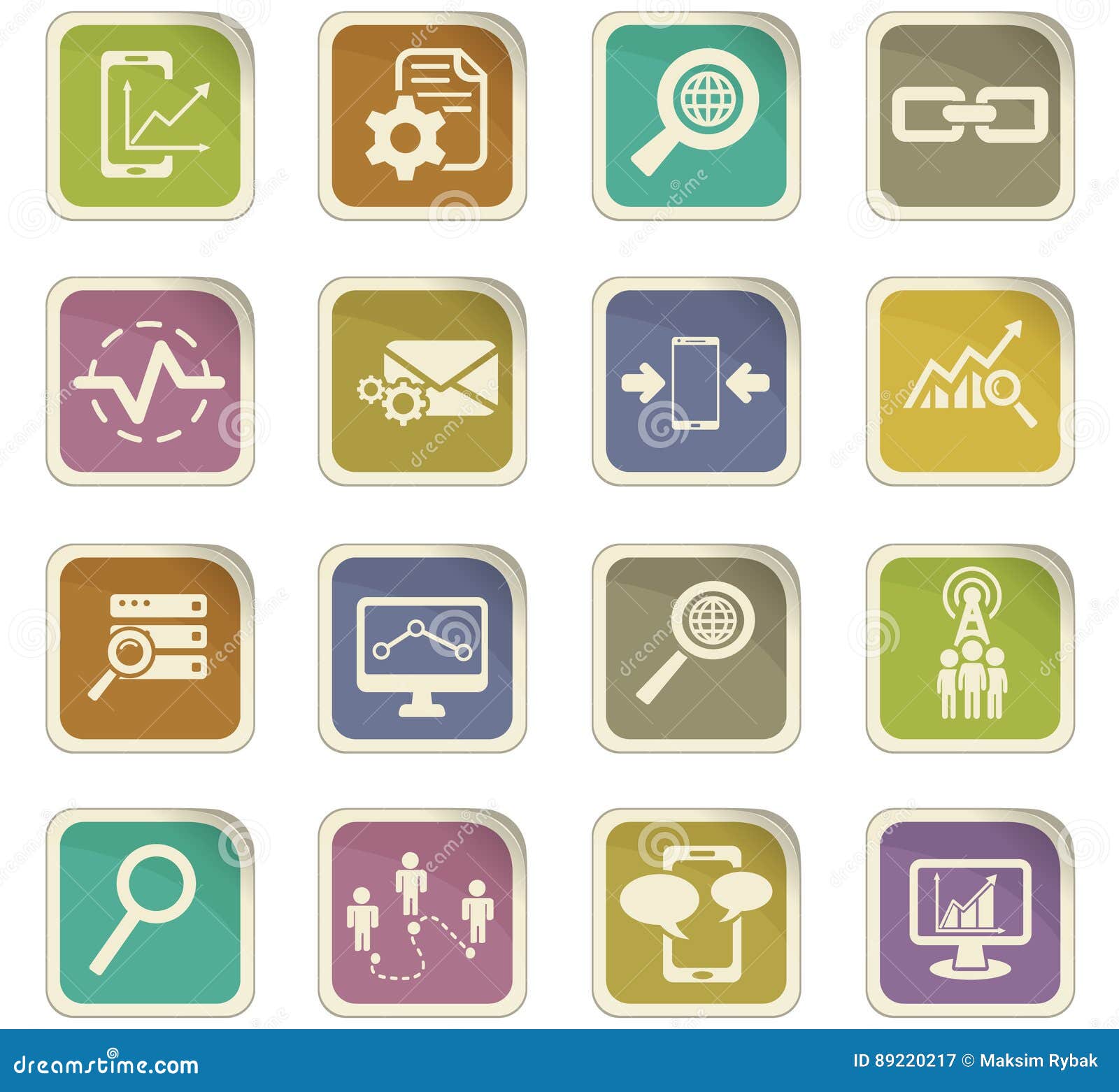 Analytischer Ikonensatz Der Daten Stock Abbildung - Illustration von ...