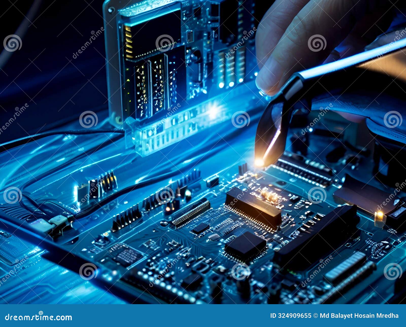 Computer Motherboard with CPU and Semiconductors Performance Upgrading ...