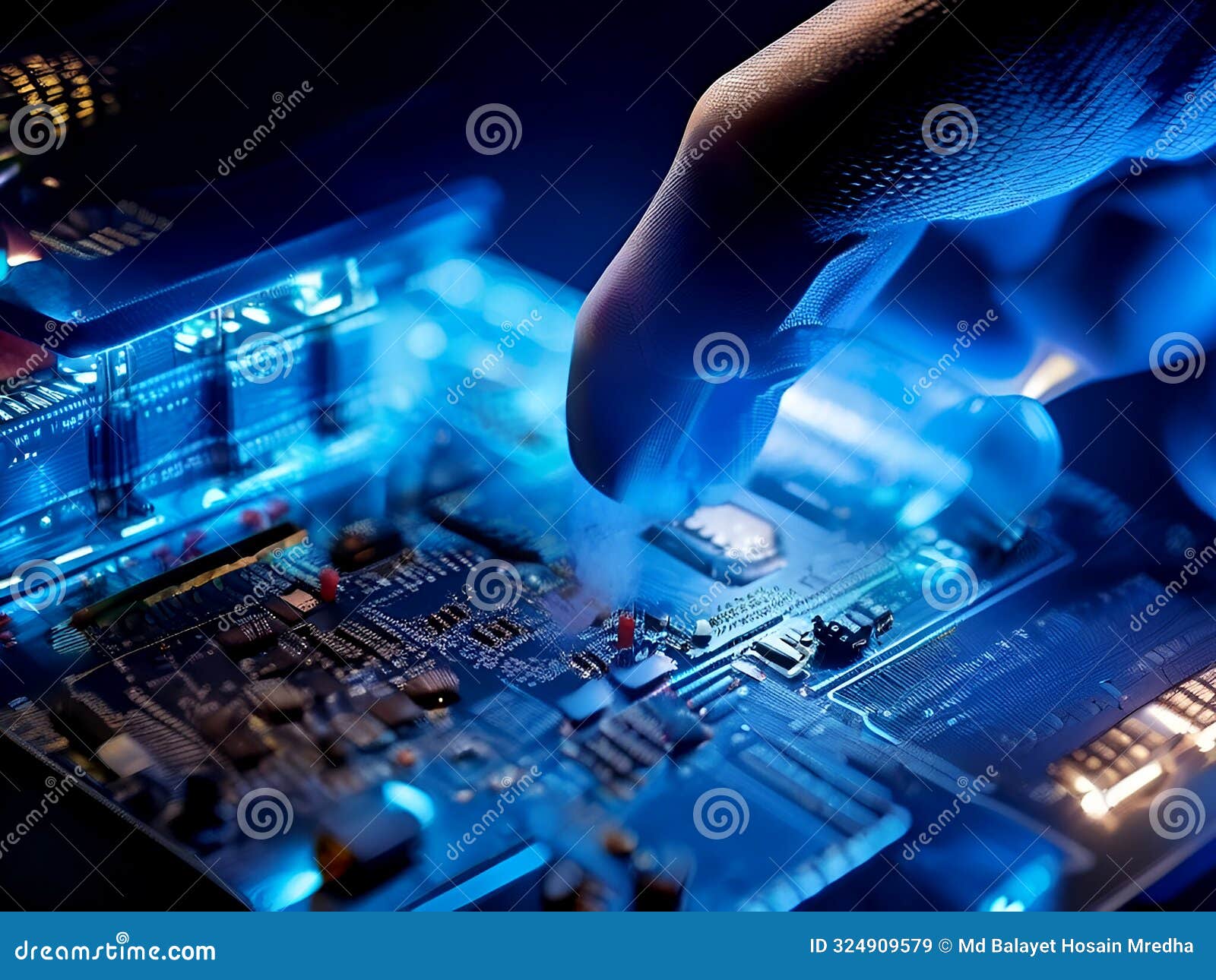 Computer Motherboard with CPU and Semiconductors Performance Upgrading ...