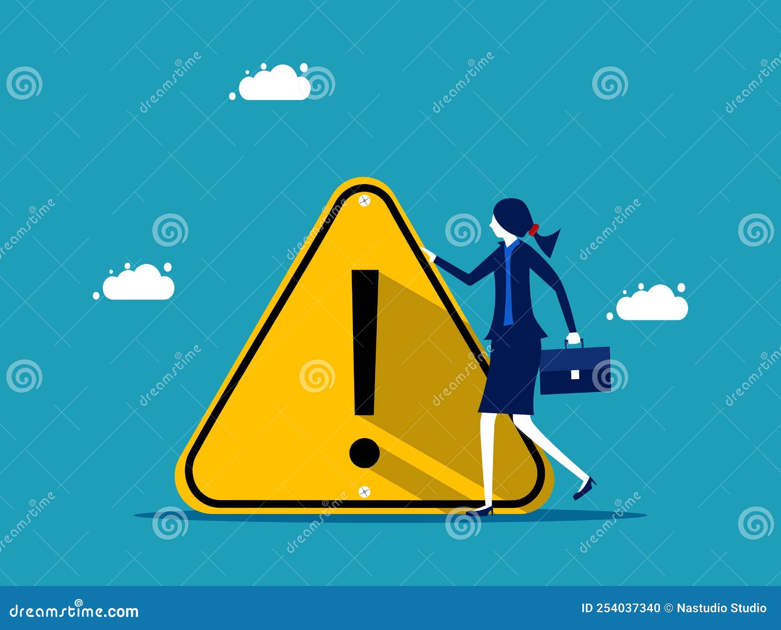 Analyze the Cause and the Problem. Businesswoman Checking Exclamation ...