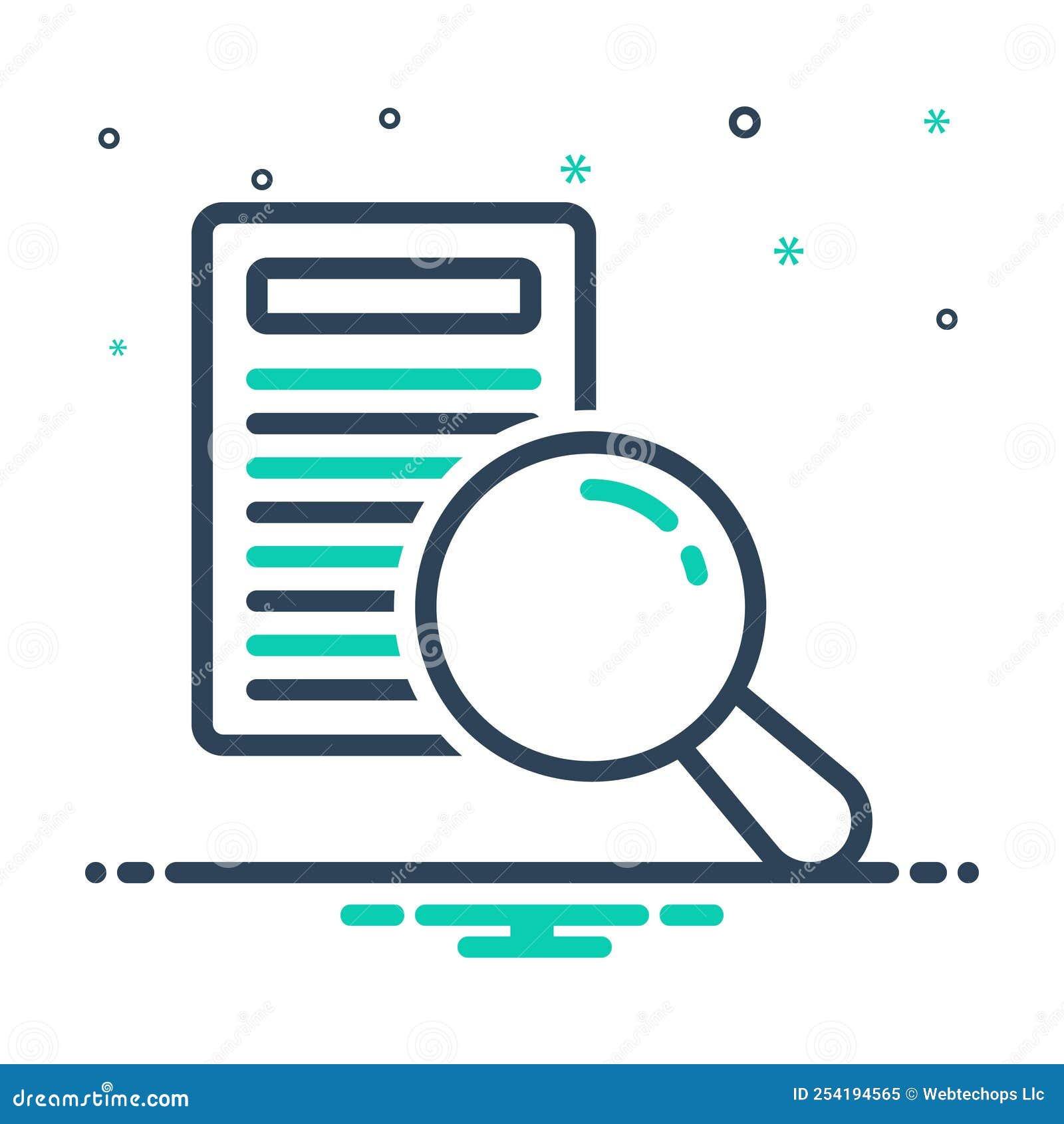 Mix Icon for Analyze, Document and Examine Stock Illustration ...
