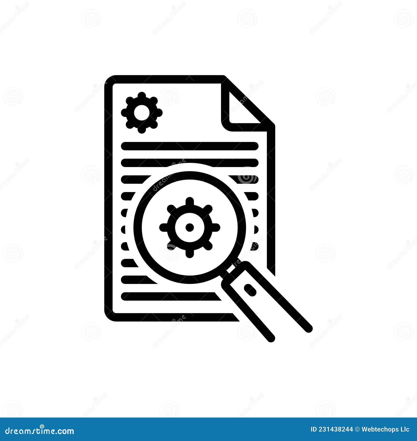 Black Line Icon for Analyze, Examine and Inspect Stock Illustration ...