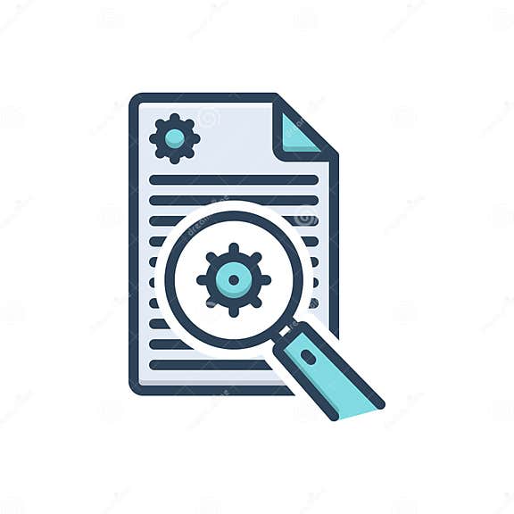 Color Illustration Icon for Analyze, Examine and Inspect Stock ...