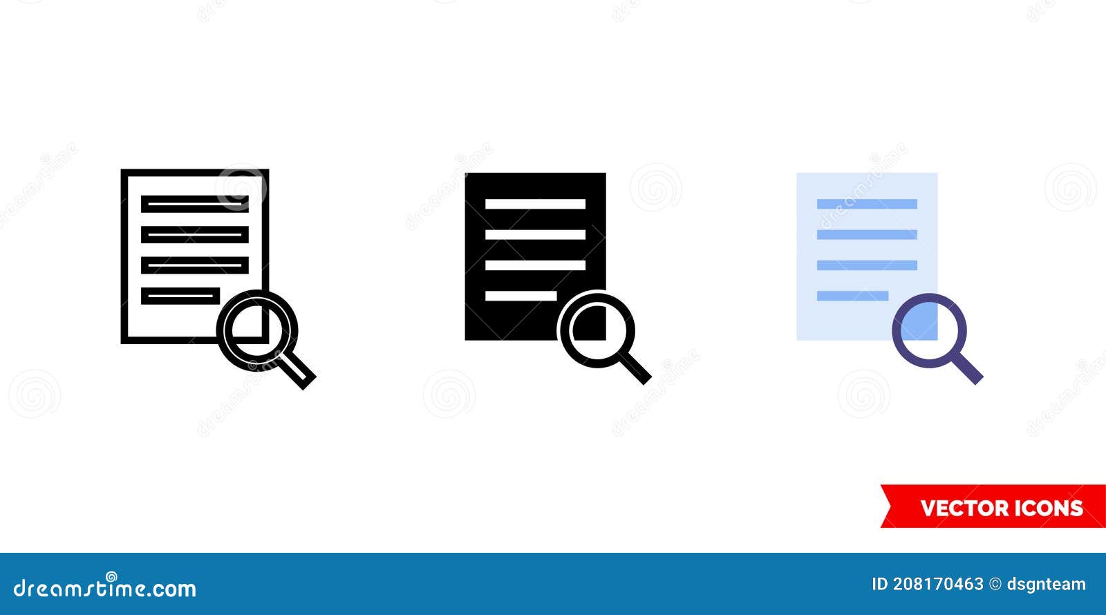 Analyze Icon of 3 Types Color, Black and White, Outline. Isolated ...