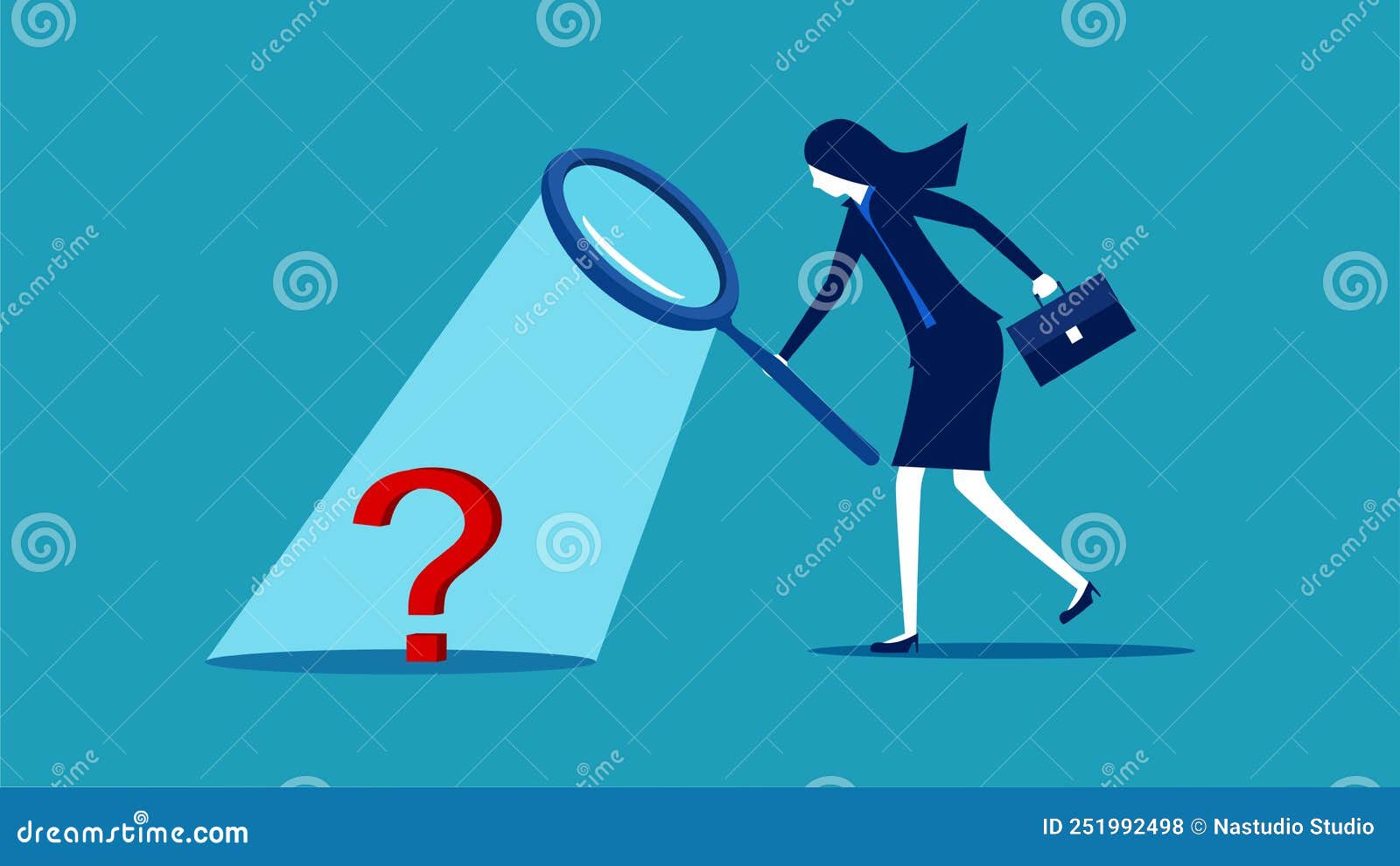 Analyze the Problem. Looking at the Question Mark with a Magnifying ...