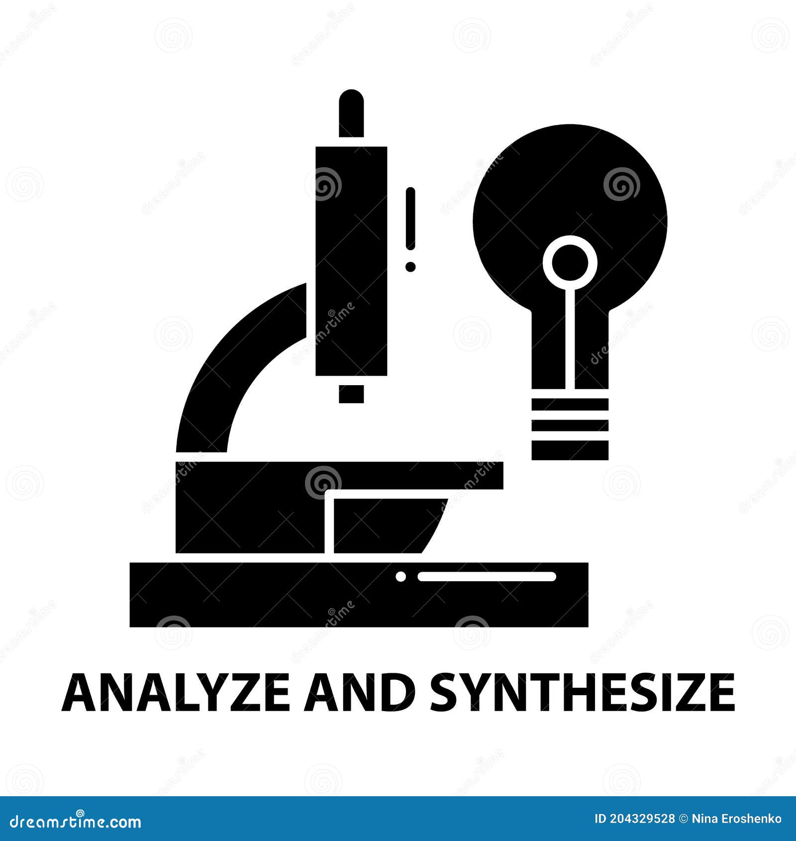 Analyze and Synthesize Icon, Black Vector Sign with Editable Strokes ...