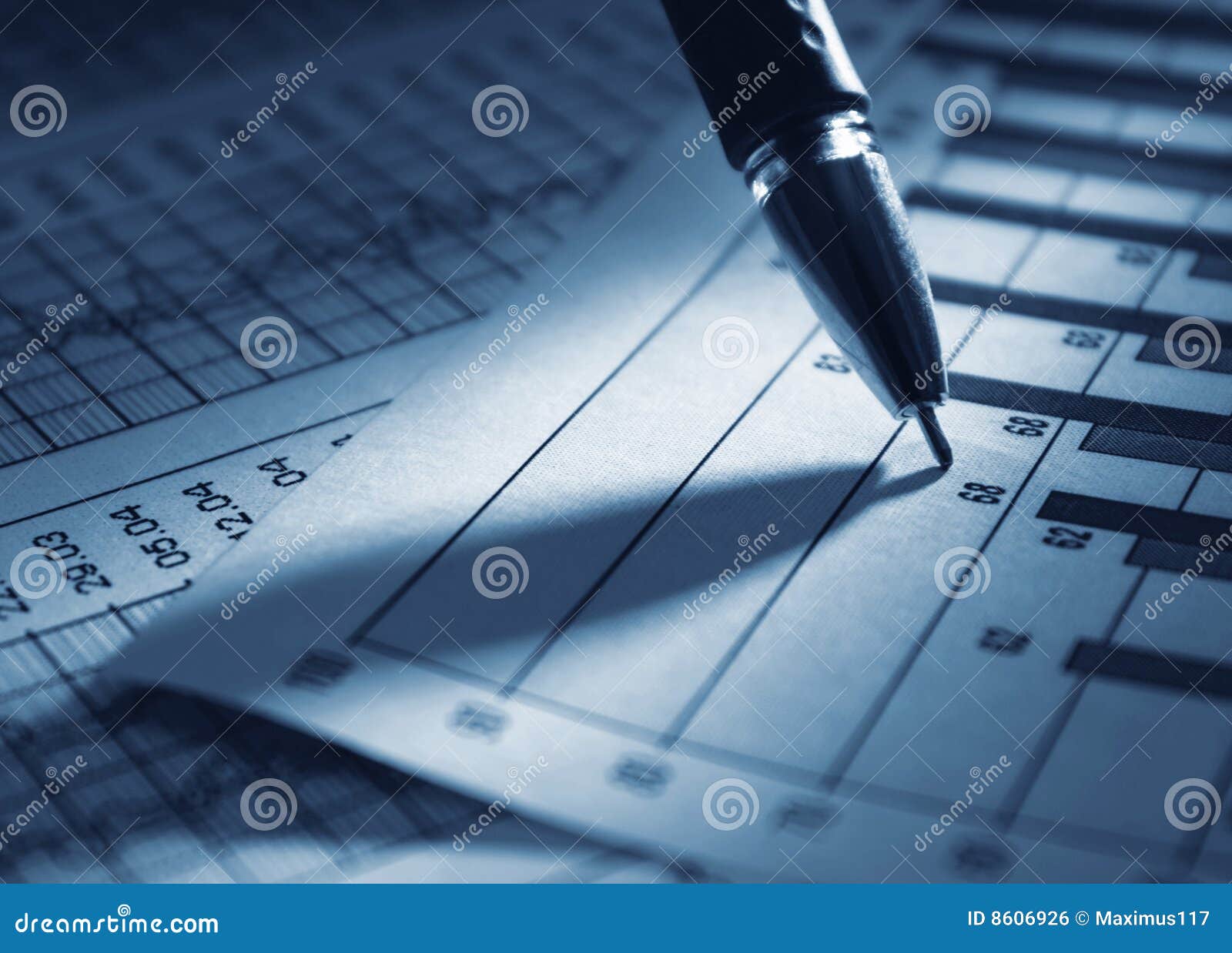 Analyzing stock photo. Image of document, graph, paper - 8606926