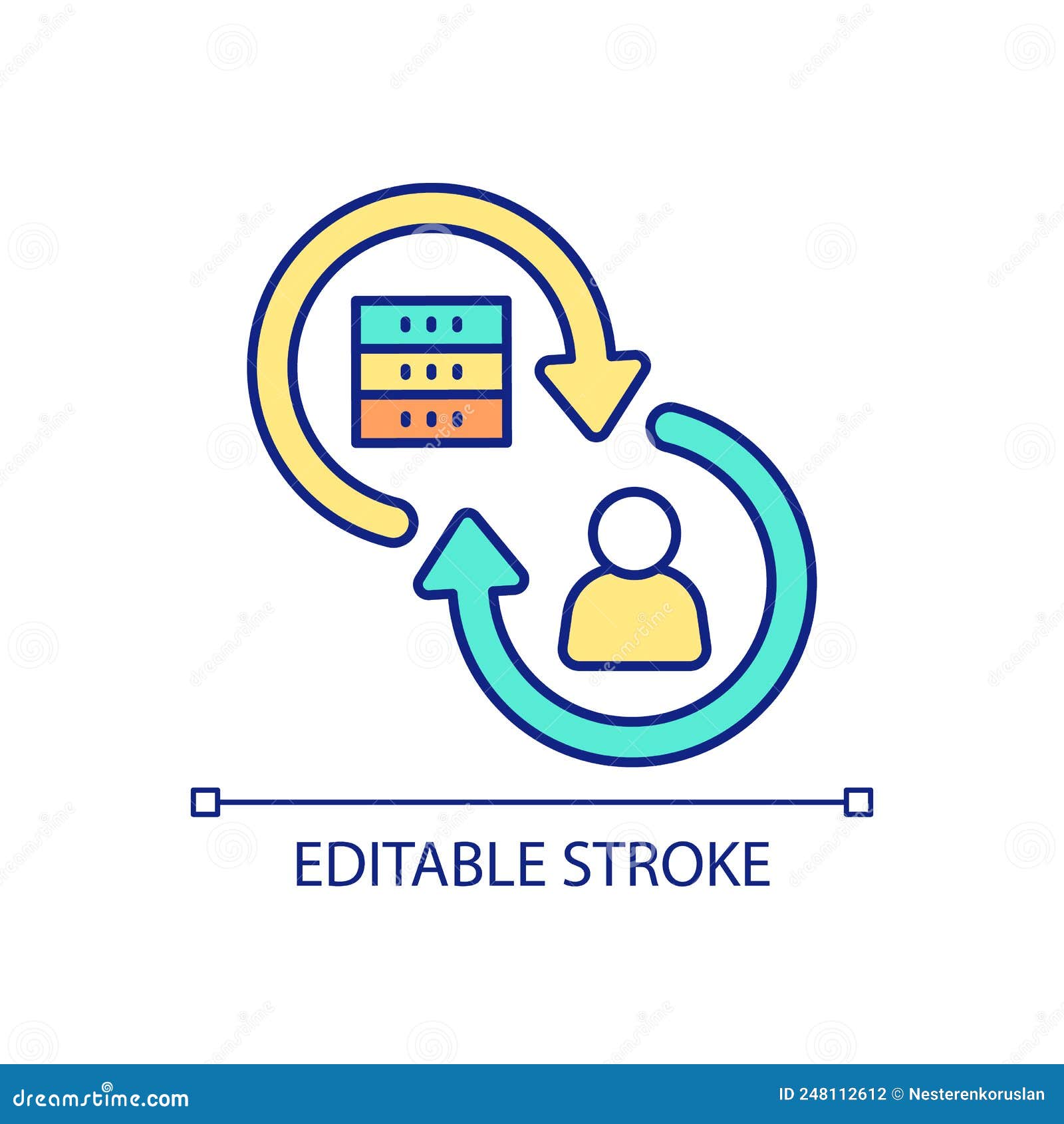 Analyzing Big Data in Real Time RGB Color Icon Stock Vector ...