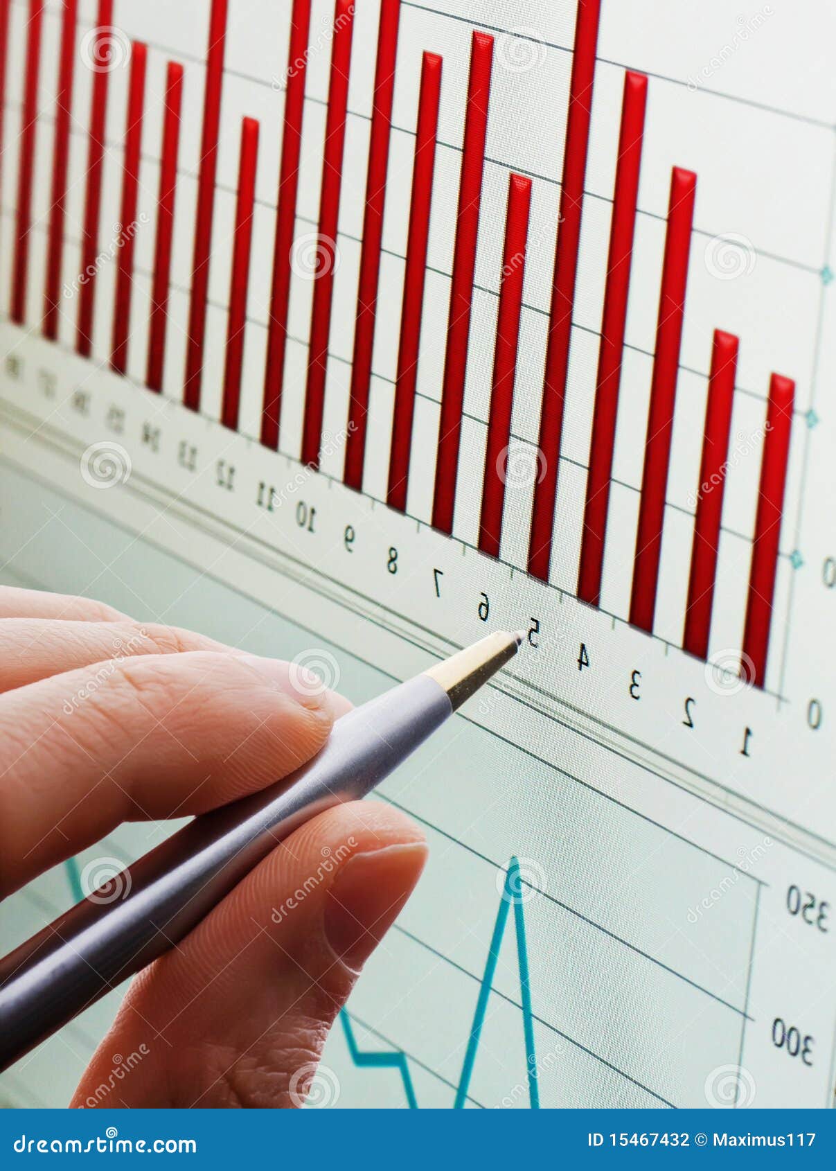 Analyzing chart on monitor stock photo. Image of certificate - 15467432
