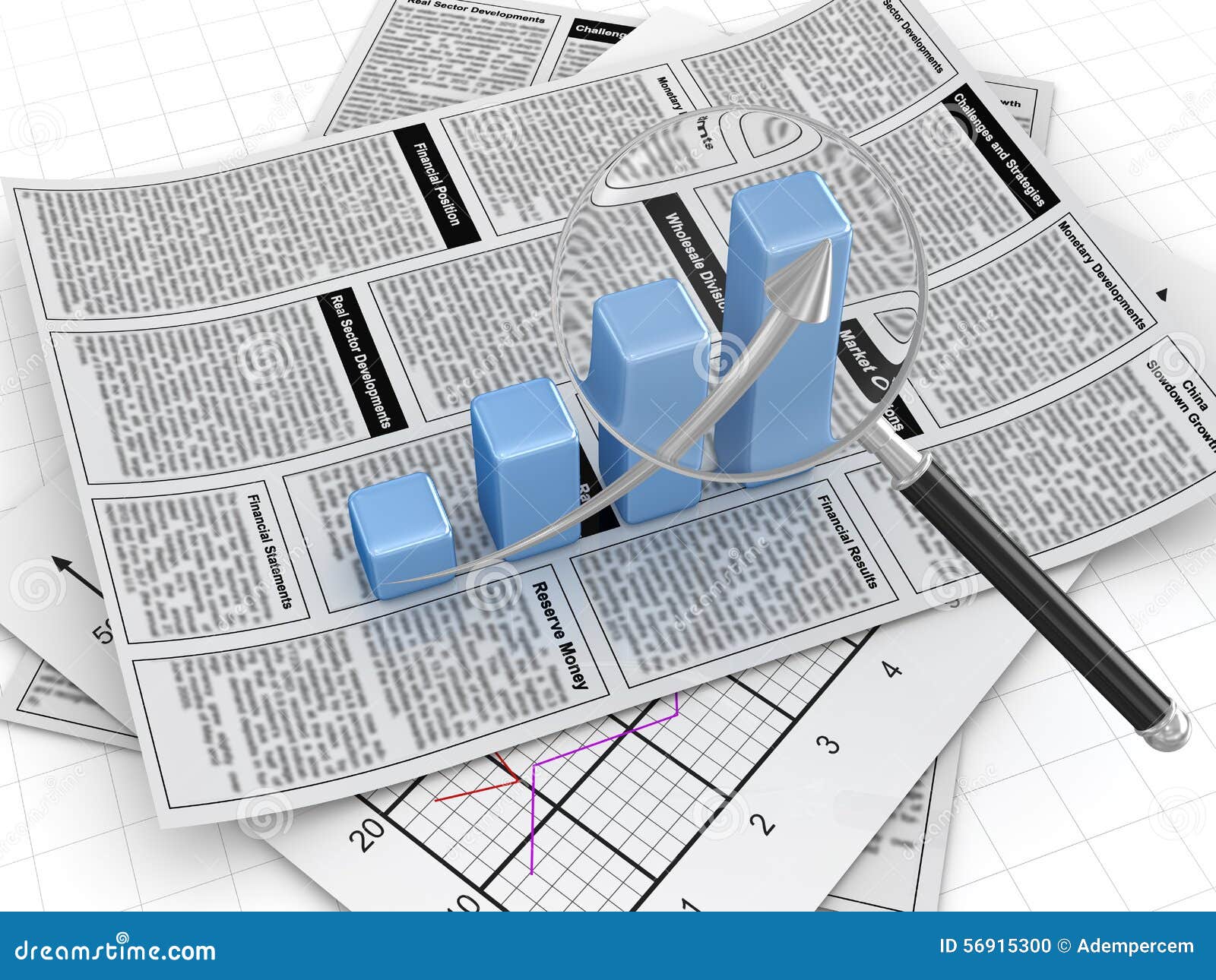 Analyzing stock illustration. Illustration of success - 56915300