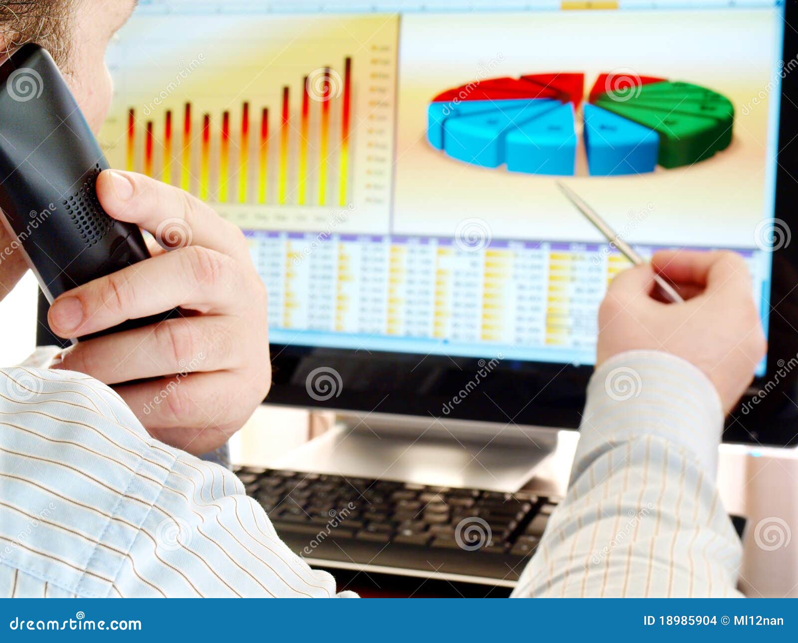 Analyzing Data on Computer. Stock Photo - Image of finance, analysis ...