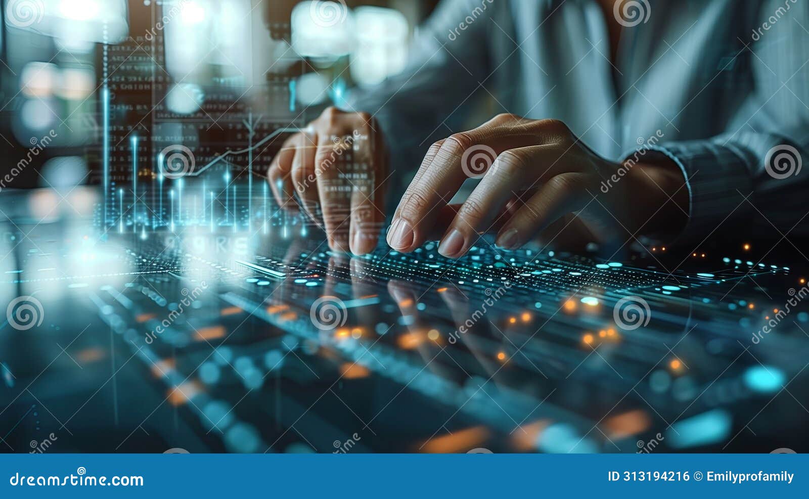 Analyzing Data: Hands Filming, Innovative Technology Concept Stock ...